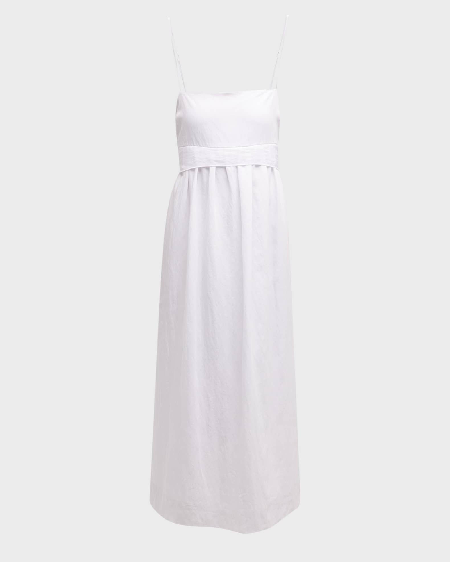 Vince Ruched Panelled Tie-Back Midi Dress | Neiman Marcus