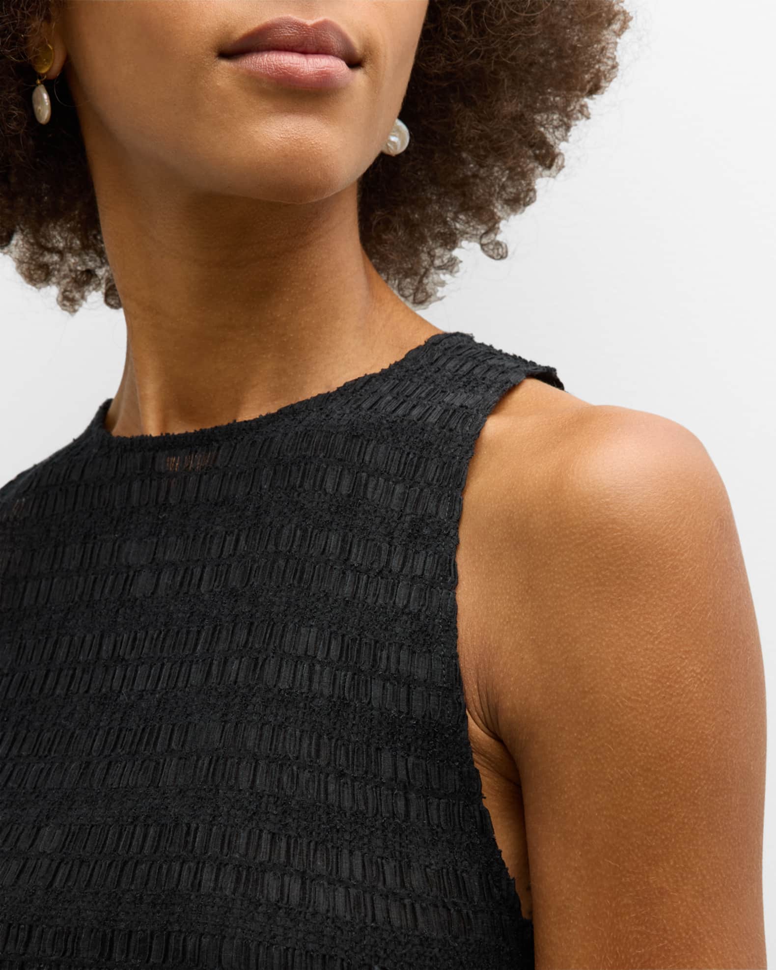 Vince Smocked Halter Tank Top | Neiman Marcus