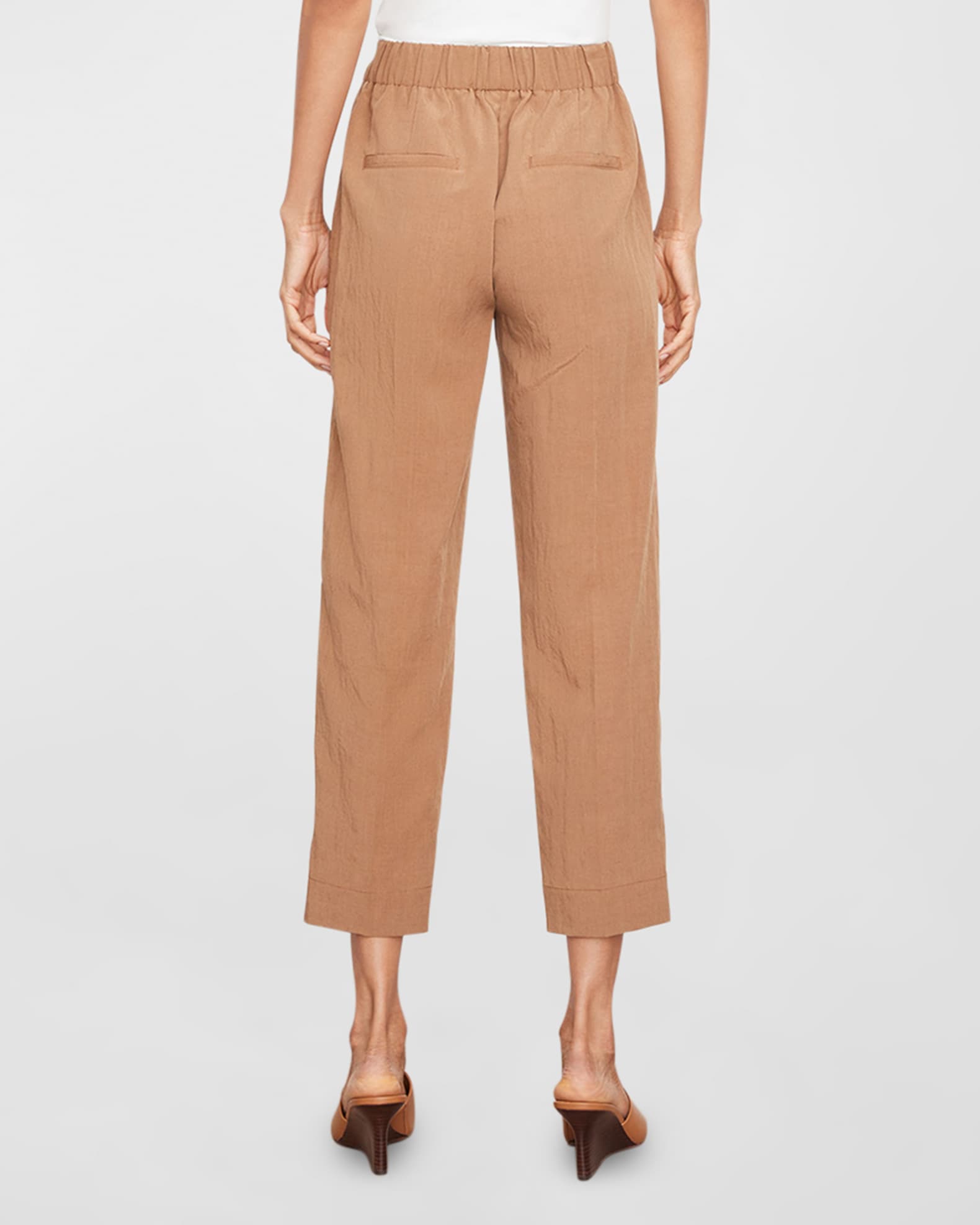 Vince Mid-Rise Pleated Pull-On Pants | Neiman Marcus