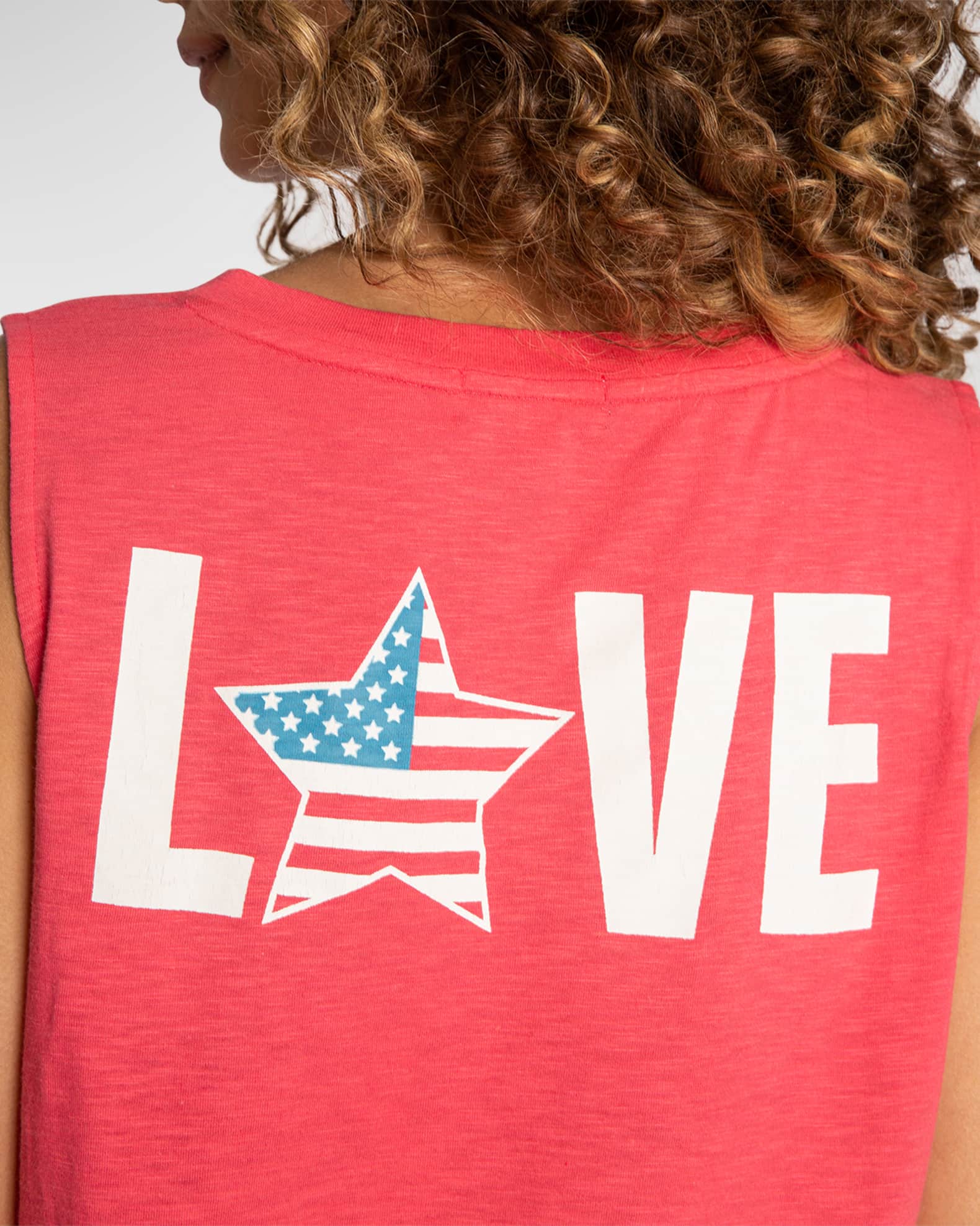 PJ Salvage Star Spangled Graphic V-Neck Tank | Neiman Marcus