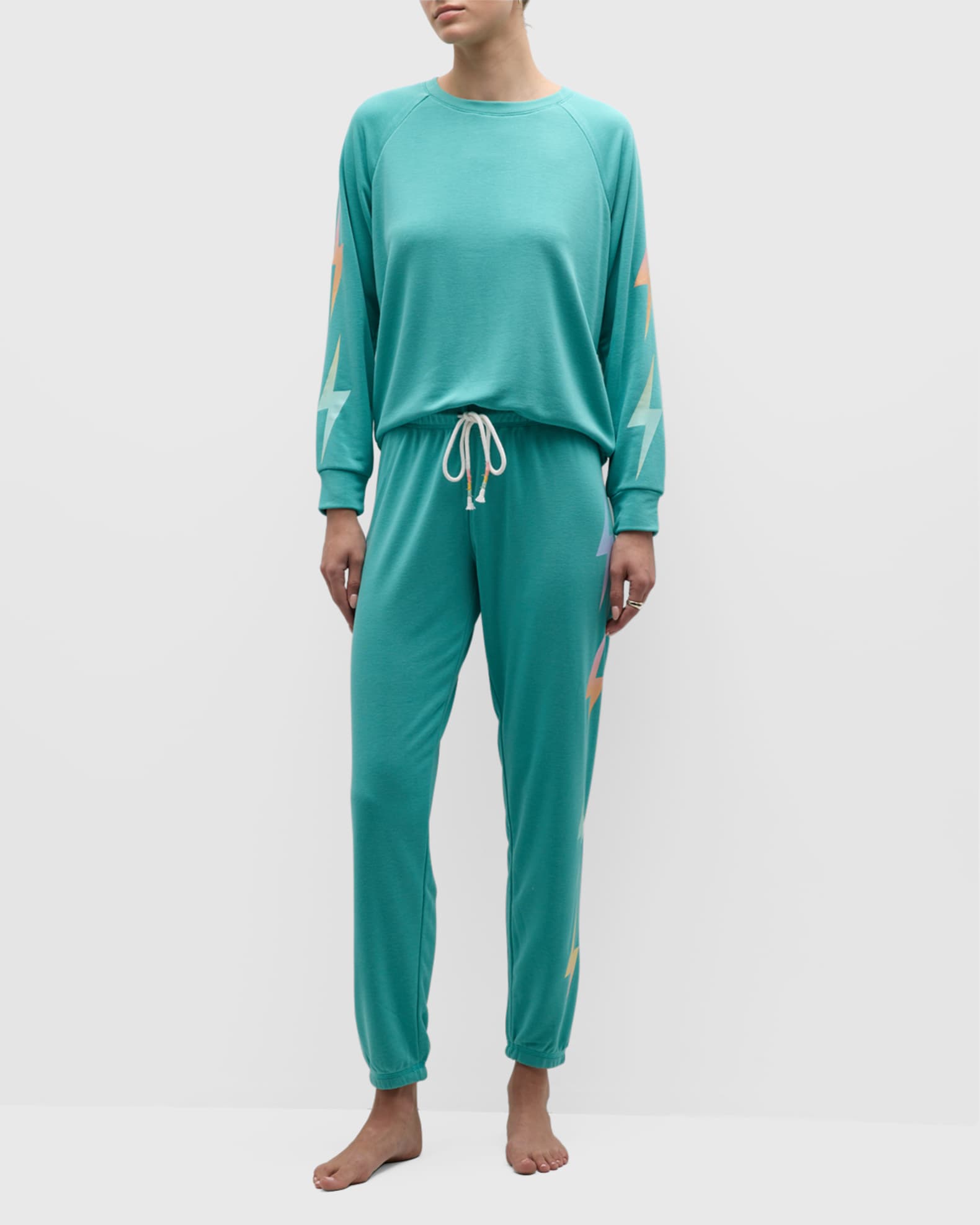 PJ Salvage Gradient Good Vibes Printed Tapered Joggers | Neiman Marcus