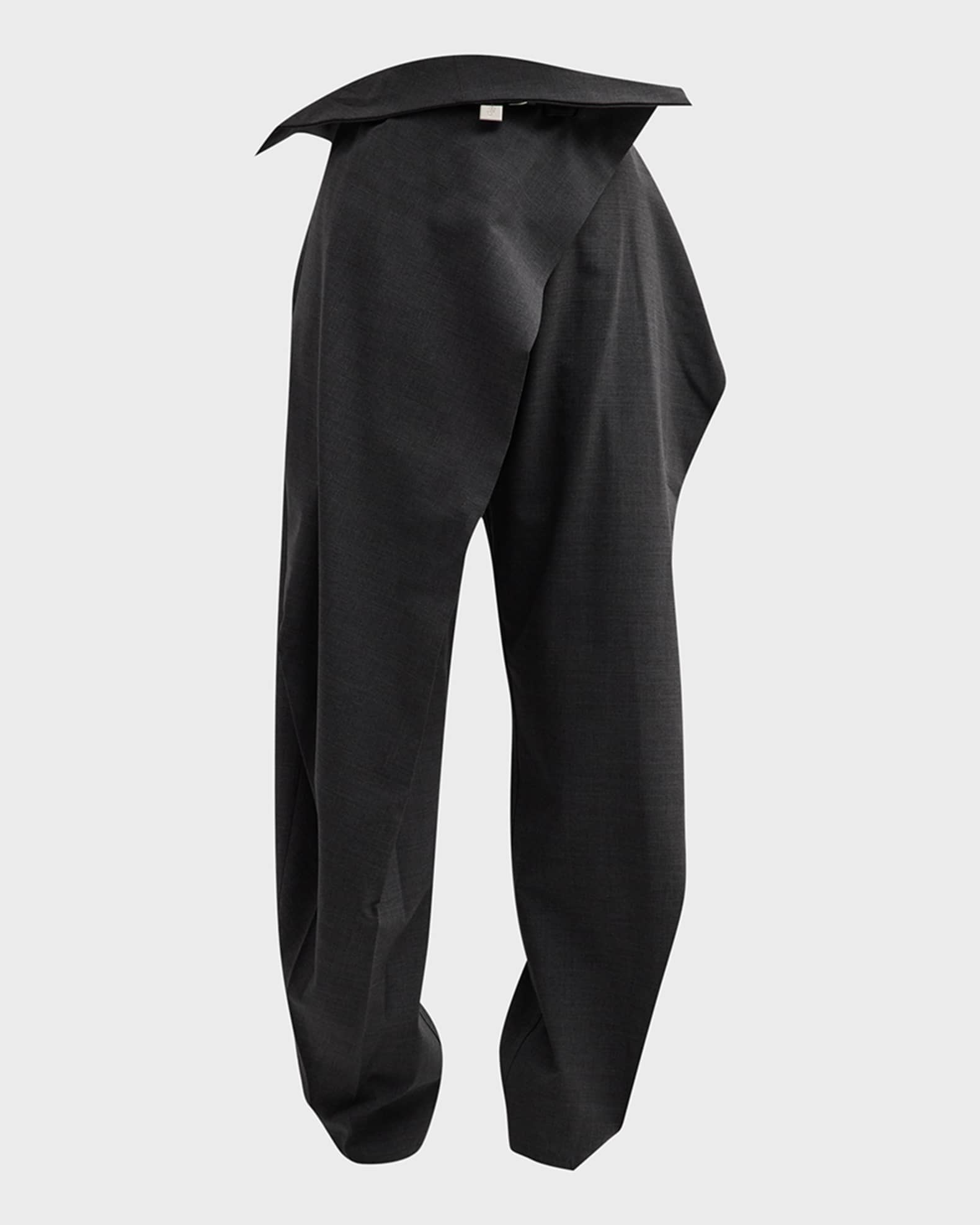 JW Anderson Draped Fold Over Trousers with Padlock Strap | Neiman Marcus