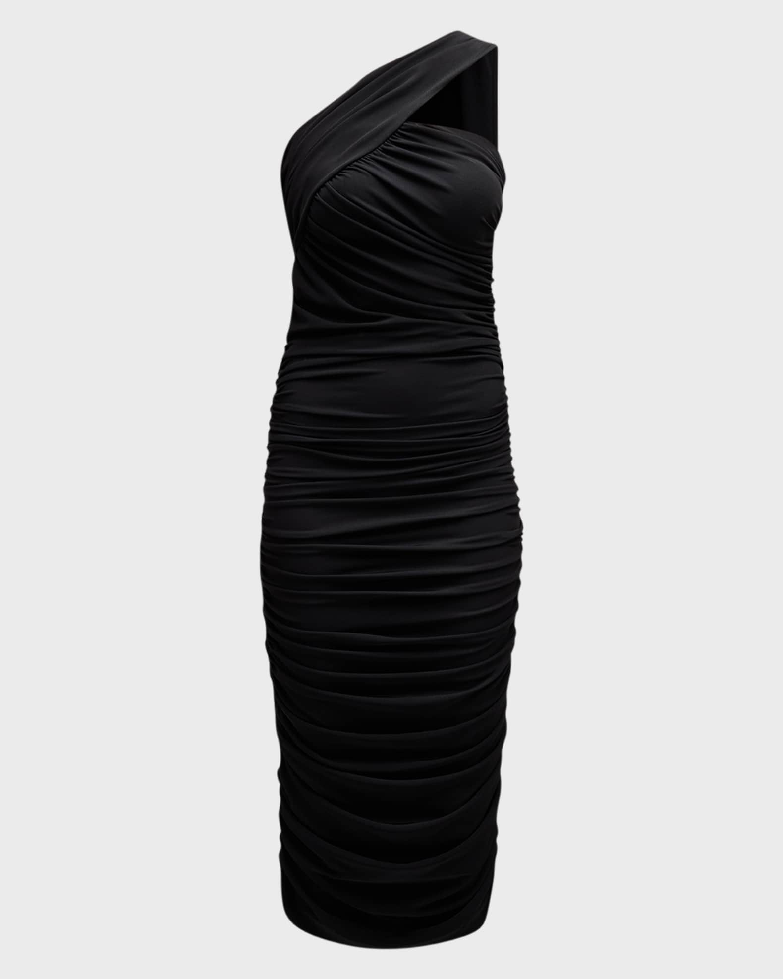 Chiara Boni La Petite Robe Tazia Ruched One-Shoulder Bodycon Midi Dress ...