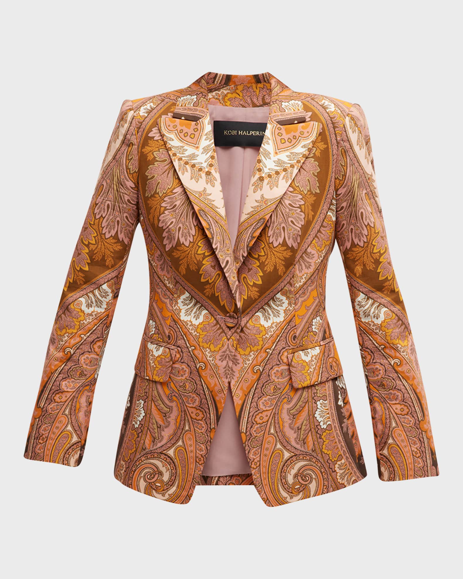 Kobi Halperin Clare Single-Button Paisley-Print Jacket | Neiman Marcus