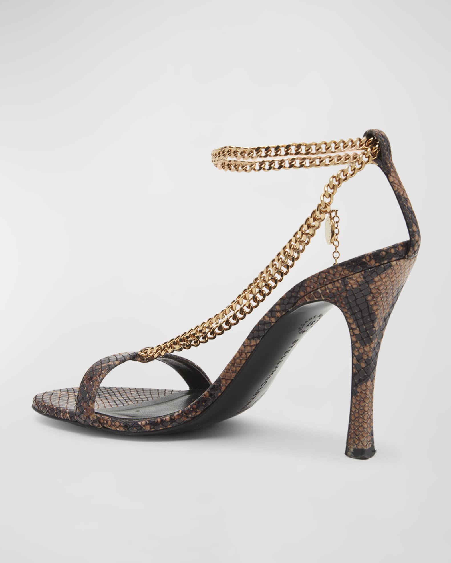 Stella McCartney Stella 100 Recycled Snake-Print Chain-Strap Sandals ...