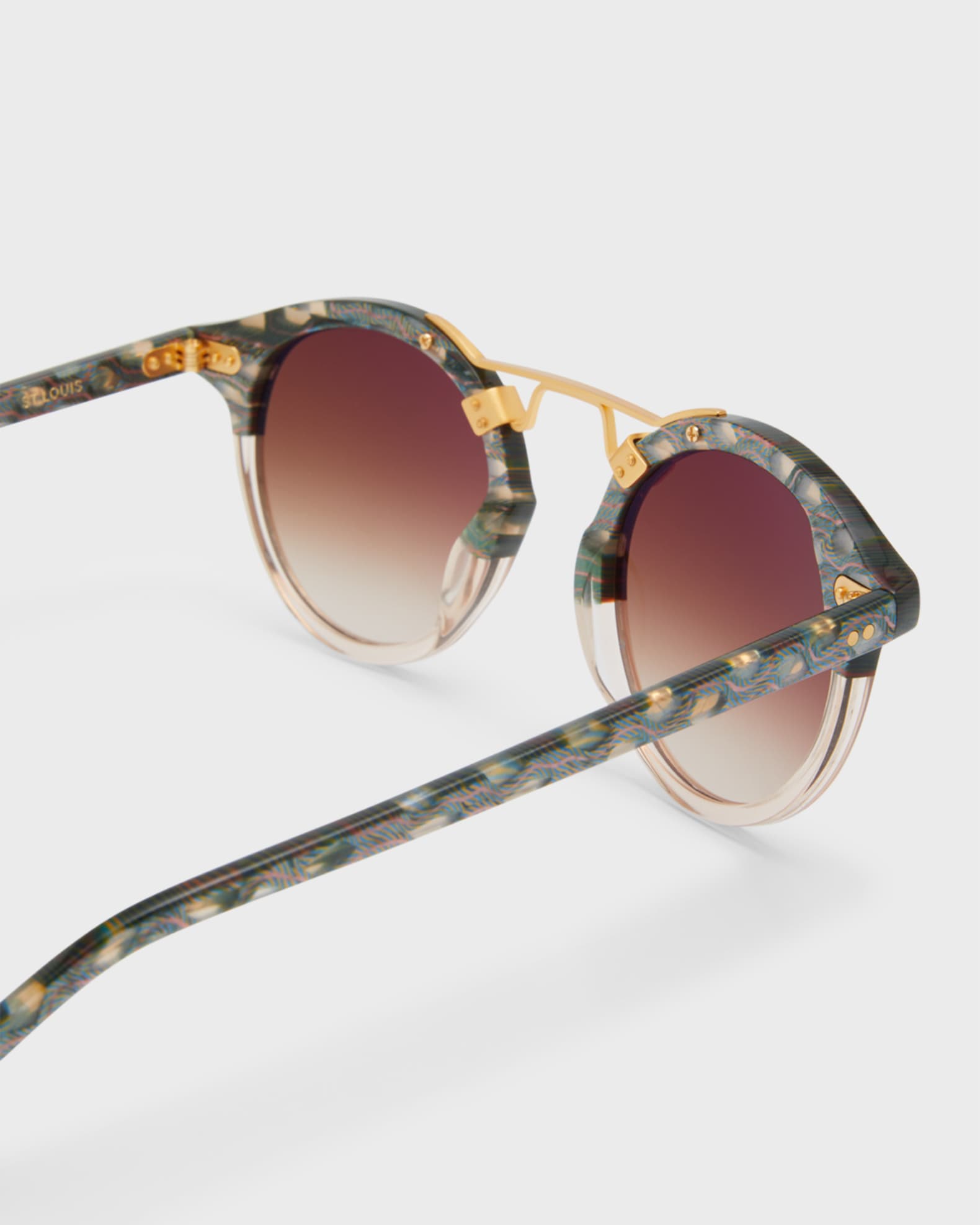 KREWE St. Louis Round Gradient Acetate Aviator Sunglasses | Neiman Marcus