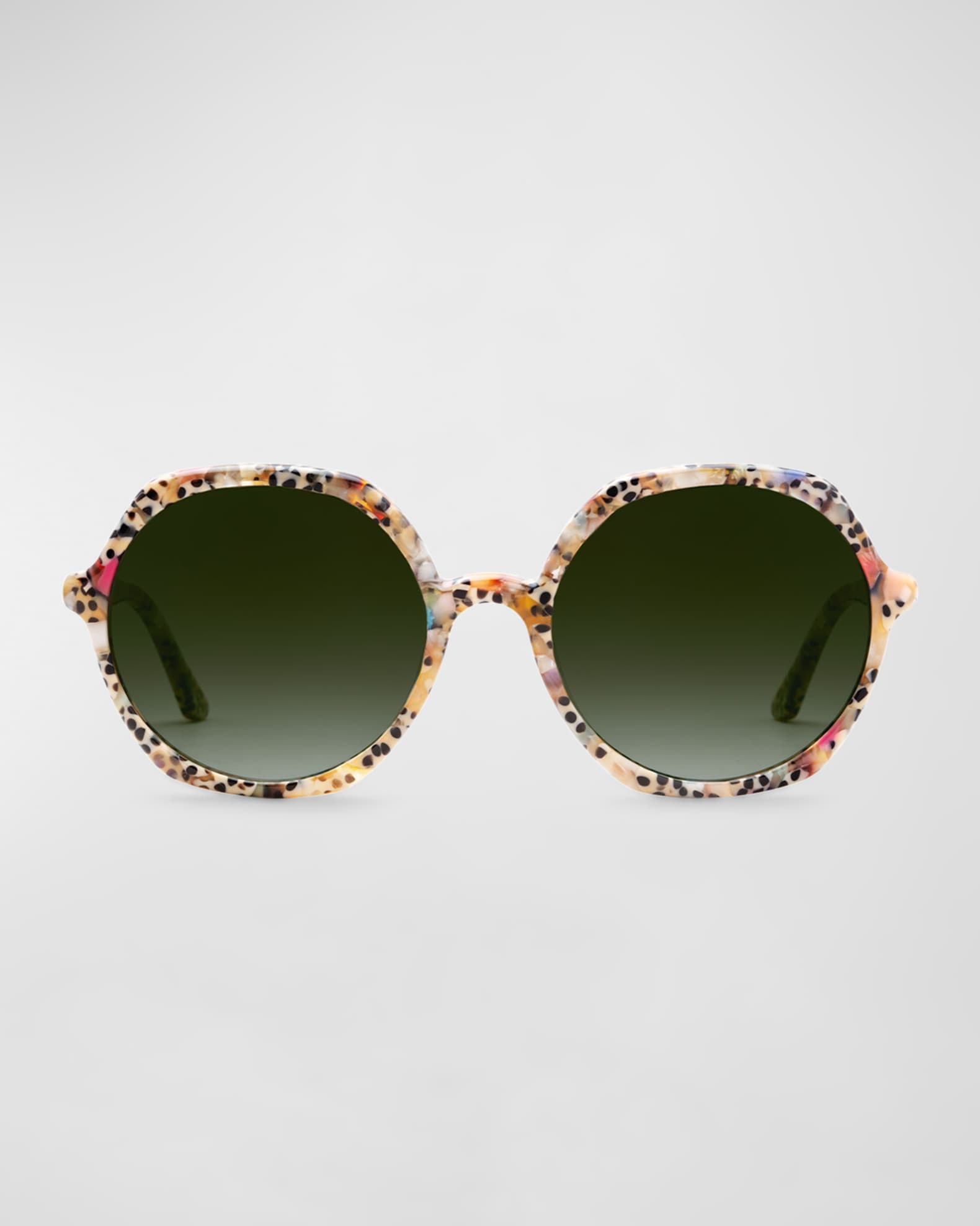 KREWE Sophia Round Multi-Color Acetate Sunglasses | Neiman Marcus