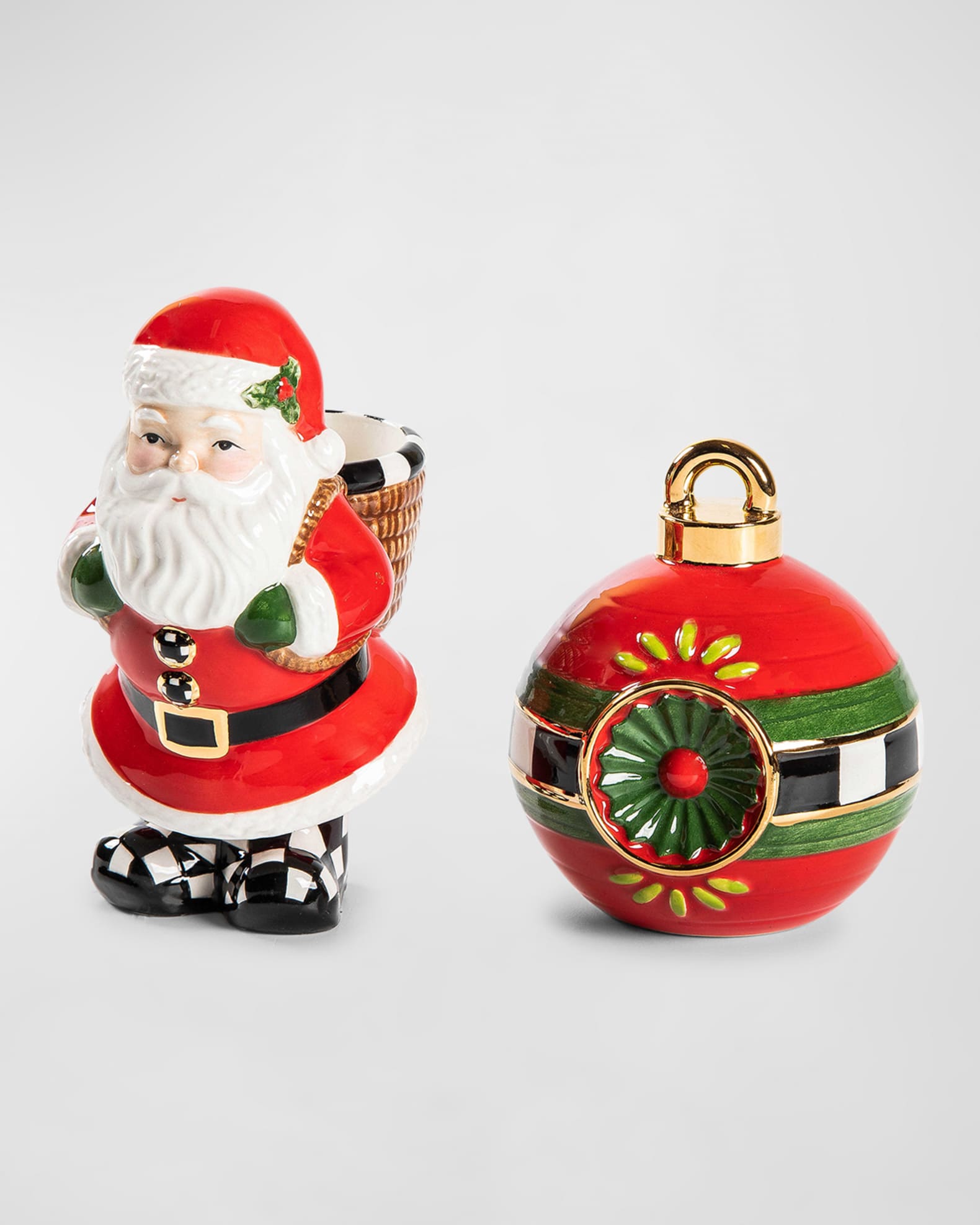 MacKenzie-Childs Granny Kitsch Santa and Ornament Hostess Set | Neiman ...