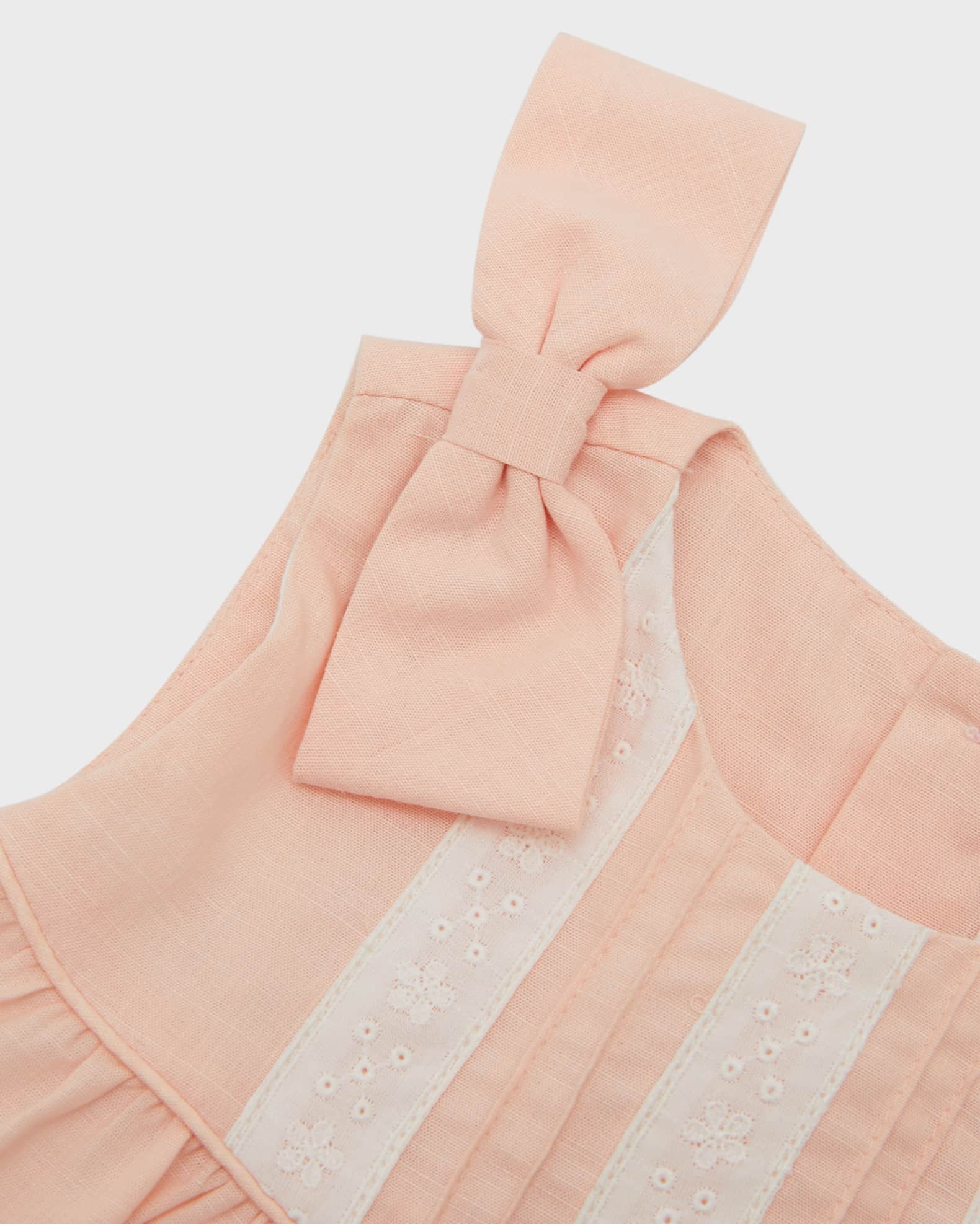 Coral Fancy Lace Bow Dresses | Neiman Marcus