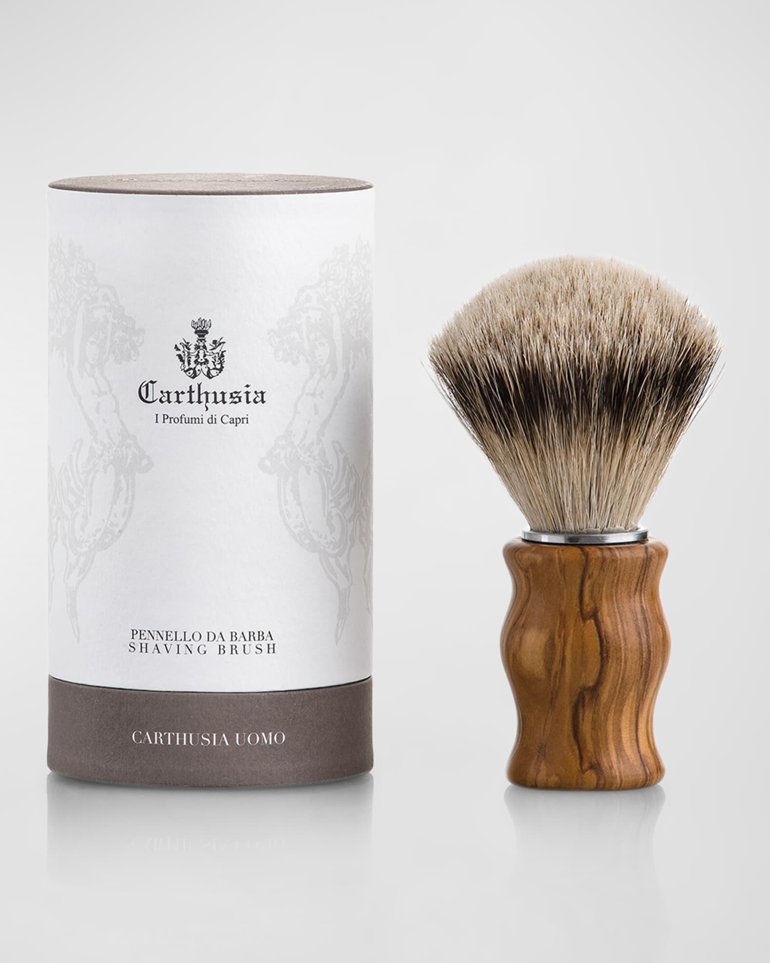 Carthusia Men's Salone da Barba Super Badger and Olive Wood Shaving ...