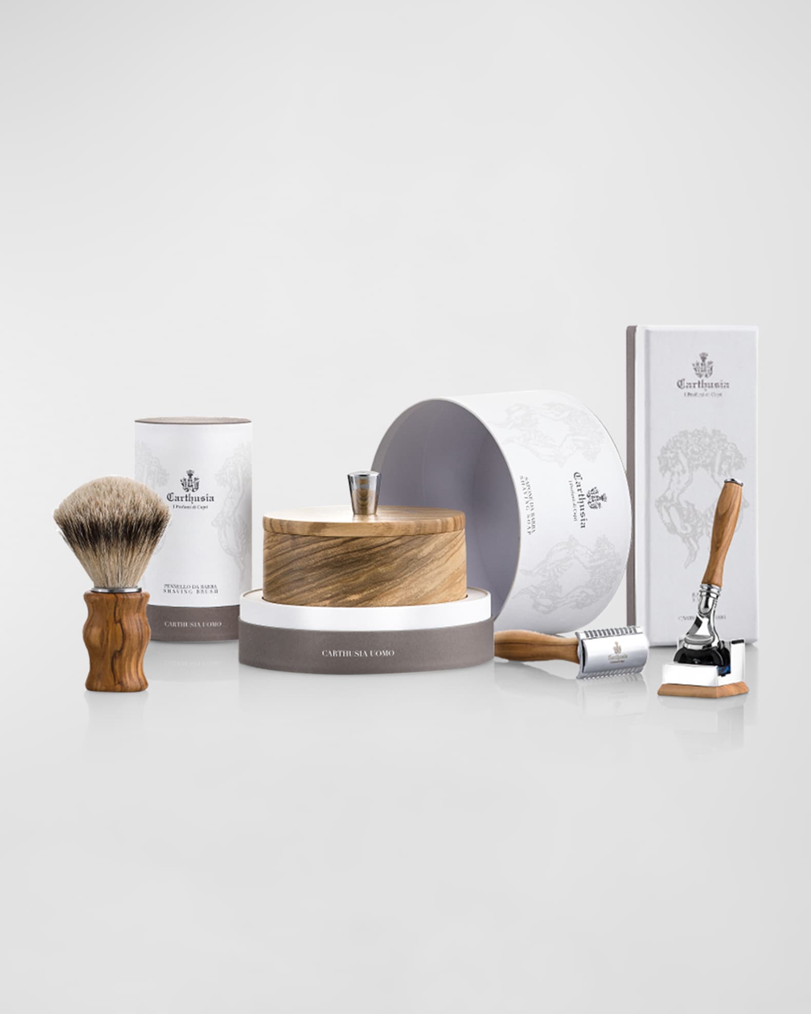 Carthusia Men's Salone da Barba Super Badger and Olive Wood Shaving ...