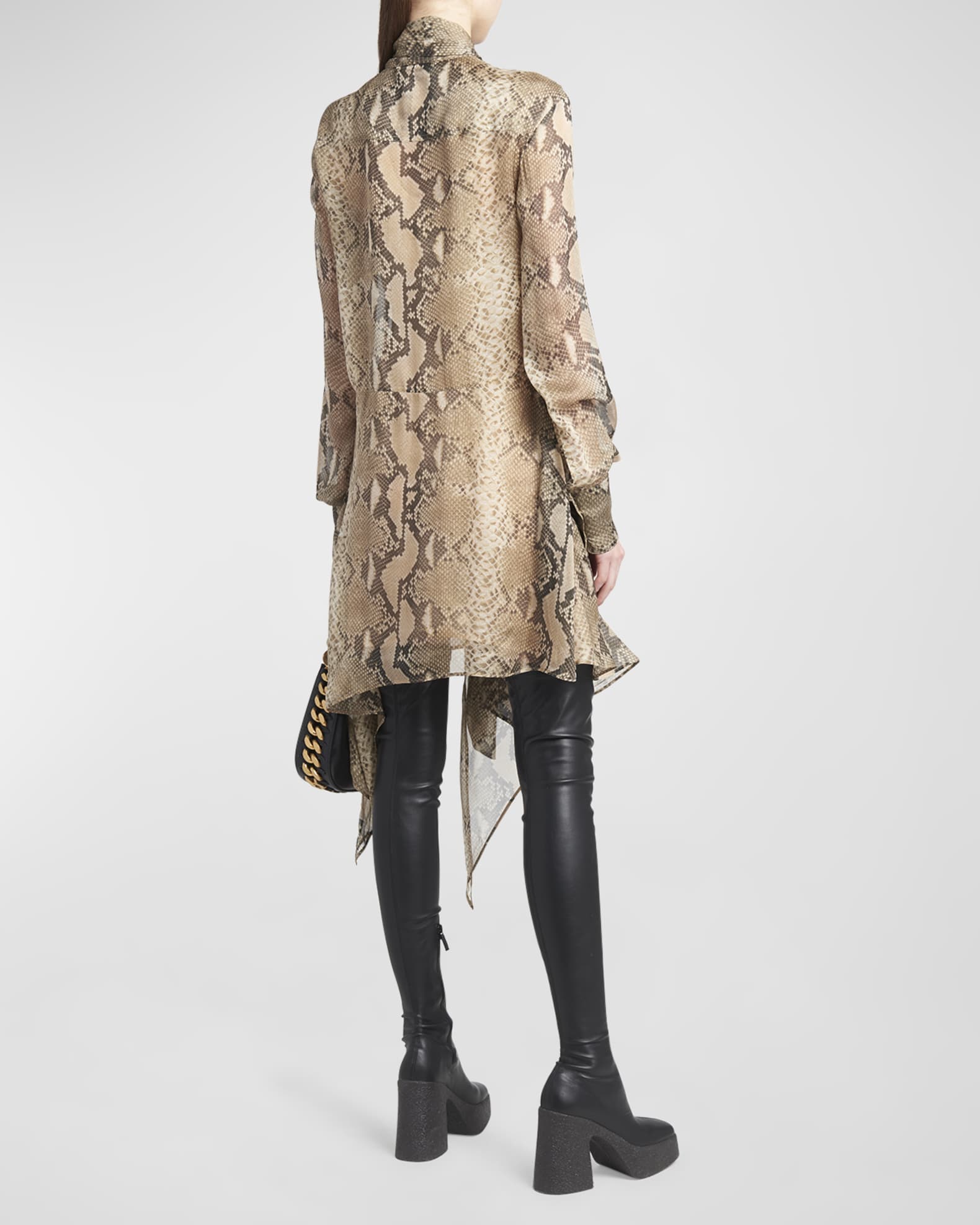 Stella McCartney Phyton Snake Print Asymmetric Dress | Neiman Marcus