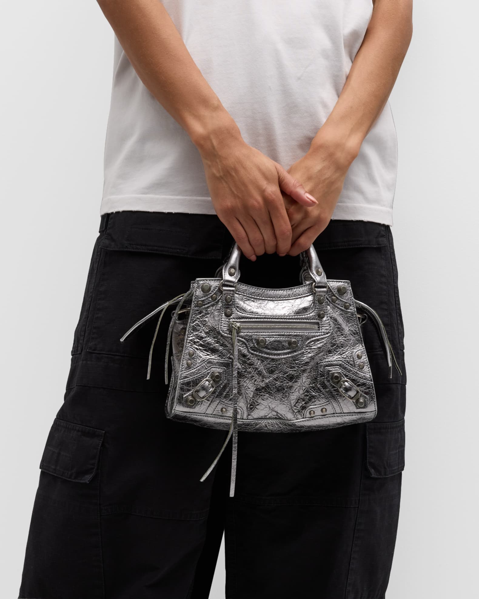 Balenciaga Neo Cagole XS Handbag Metallized | Neiman Marcus