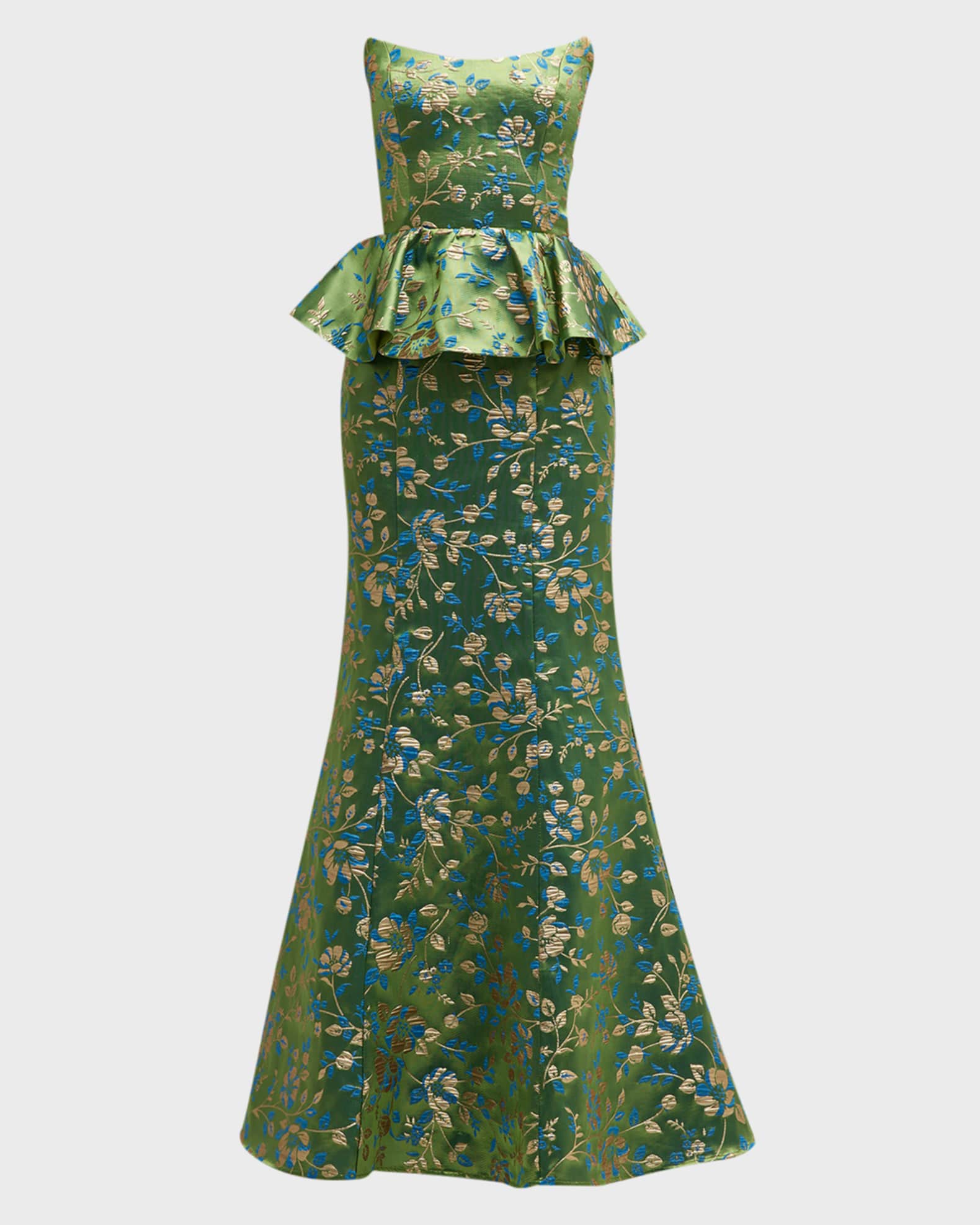 Marchesa Notte Briar Rose Strapless Floral Jacquard Gown | Neiman Marcus