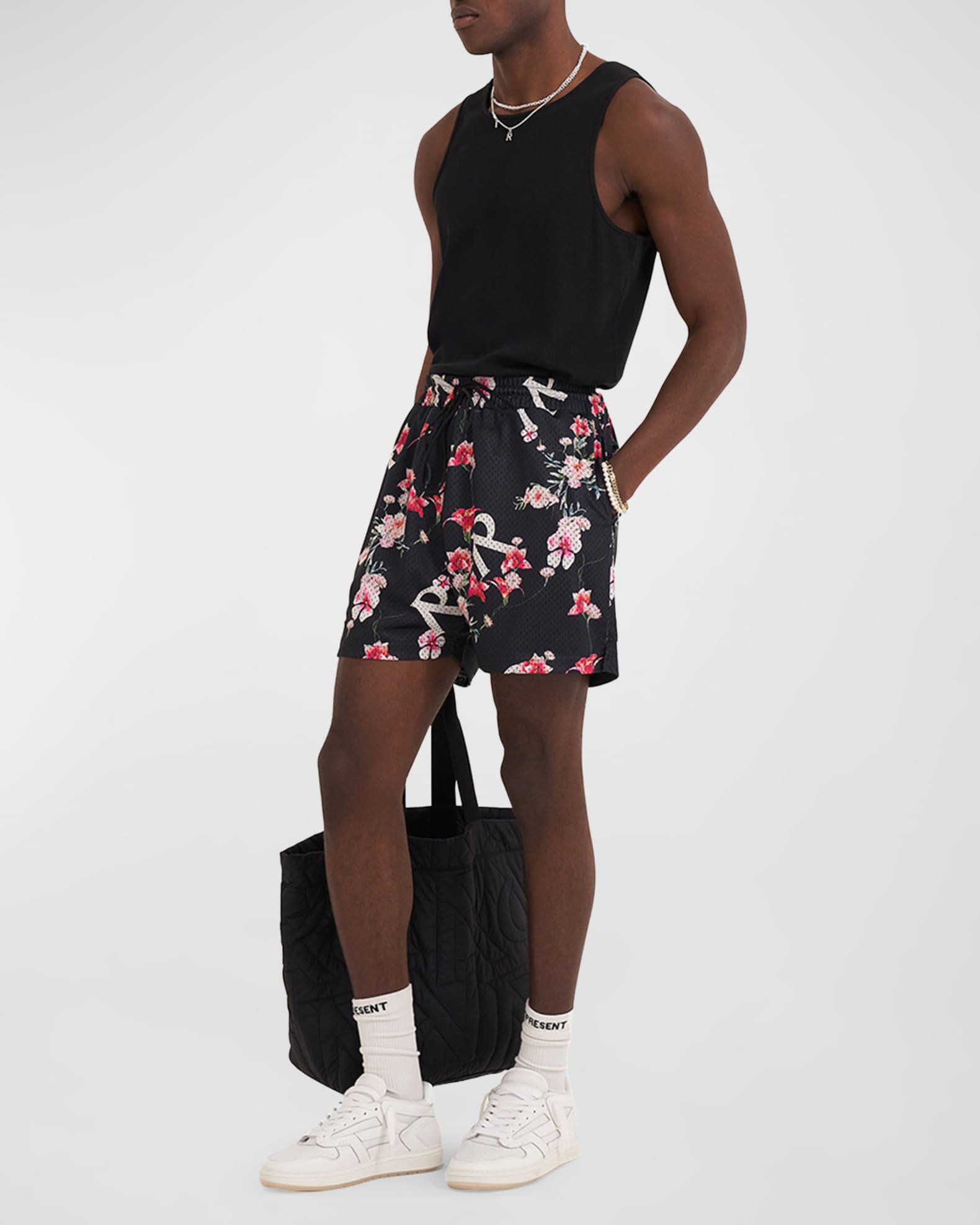 REPRESENT Men's Floral Mesh Shorts | Neiman Marcus