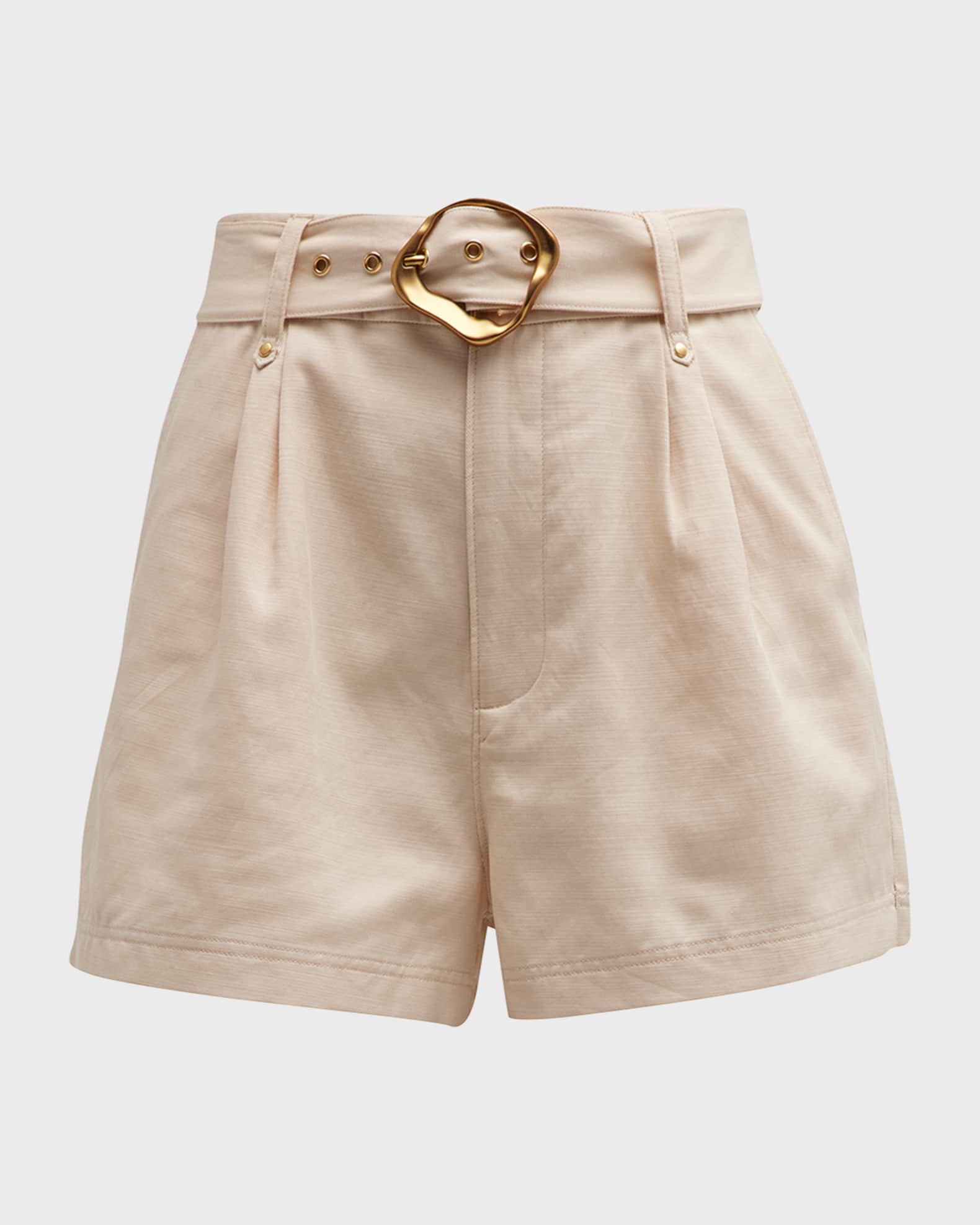 PAIGE Neva Belted High Rise Shorts | Neiman Marcus