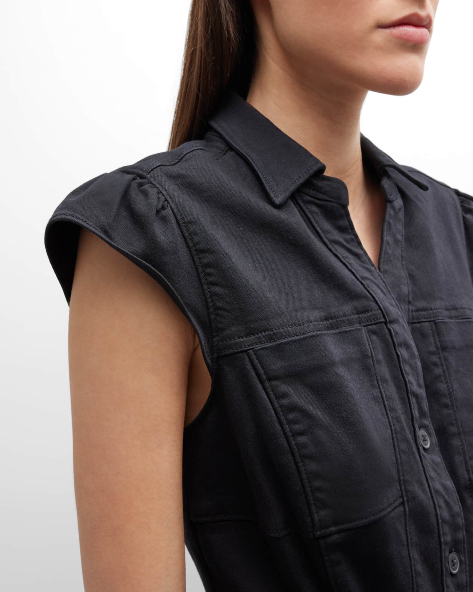 PAIGE Jaxsyn Belted Mini Shirtdress | Neiman Marcus