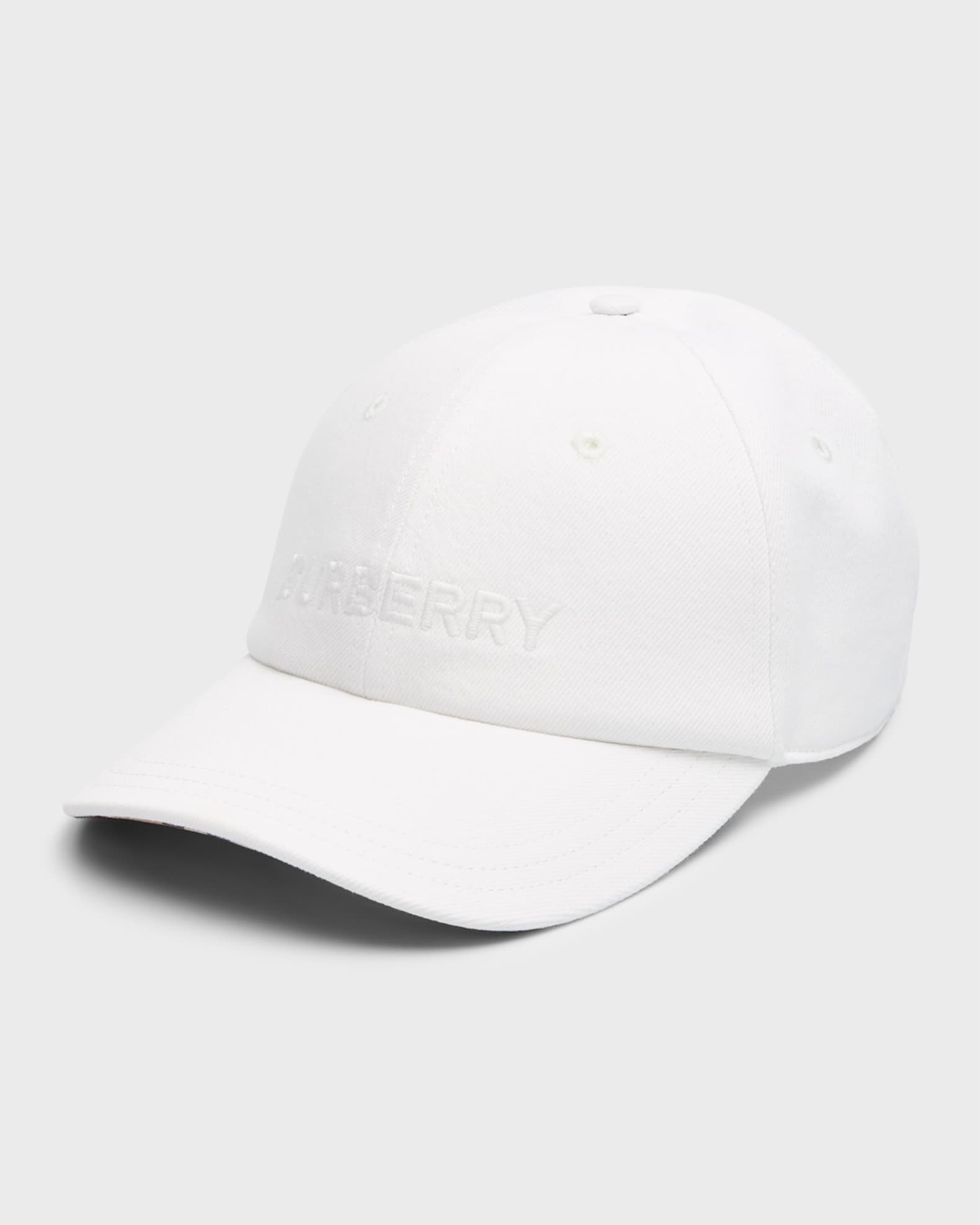Burberry White Denim Logo Baseball Cap | Neiman Marcus