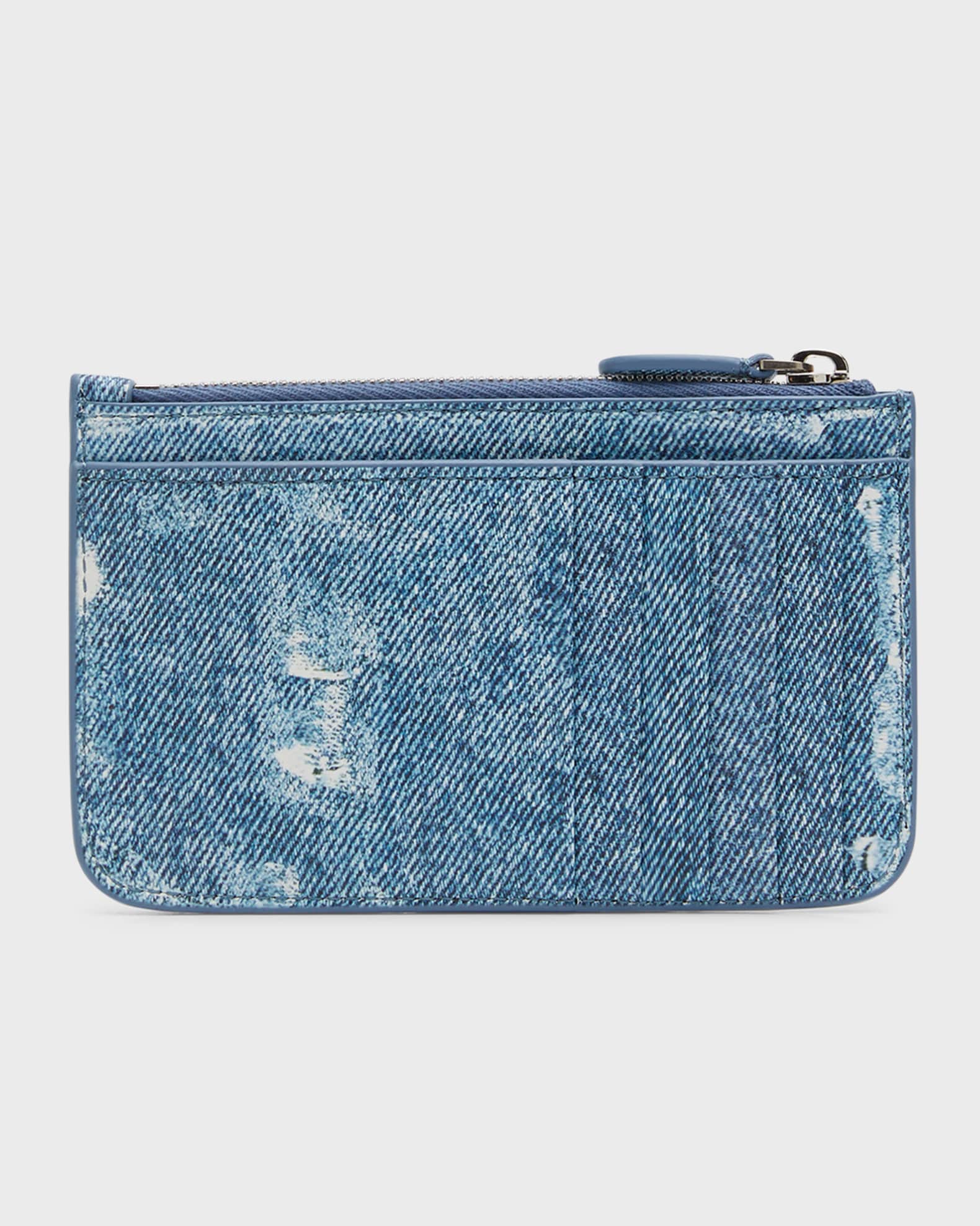 Balenciaga Cash Large Long Coin And Card Holder Denim Printed | Neiman ...