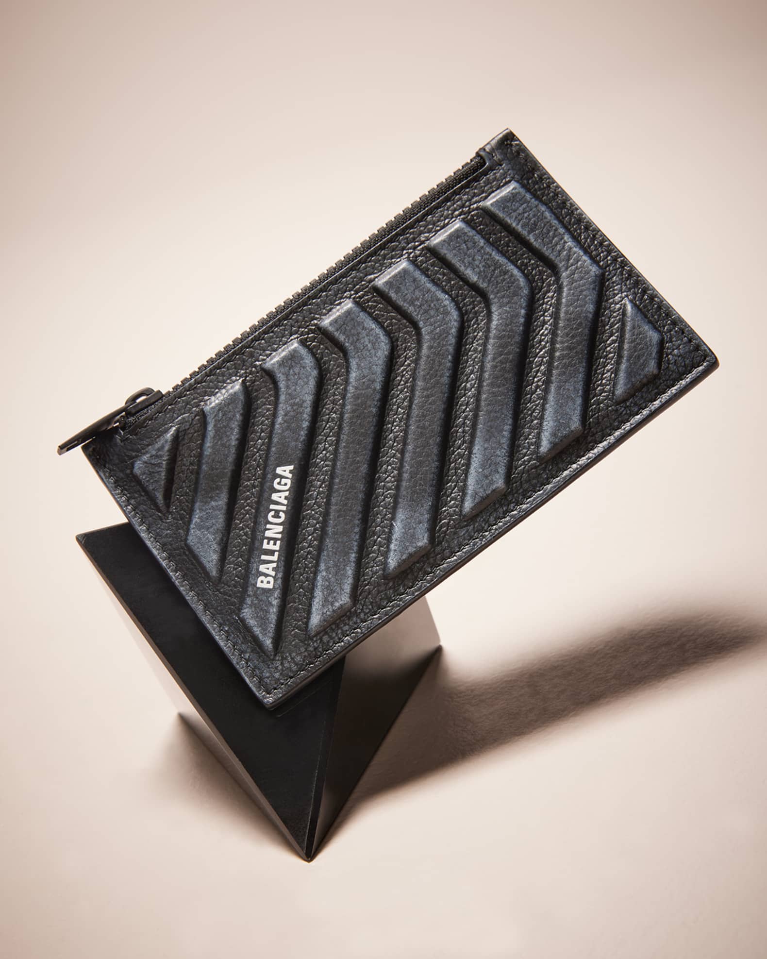 Balenciaga Men's Car Long Coin And Card Holder Dirty Effect | Neiman Marcus
