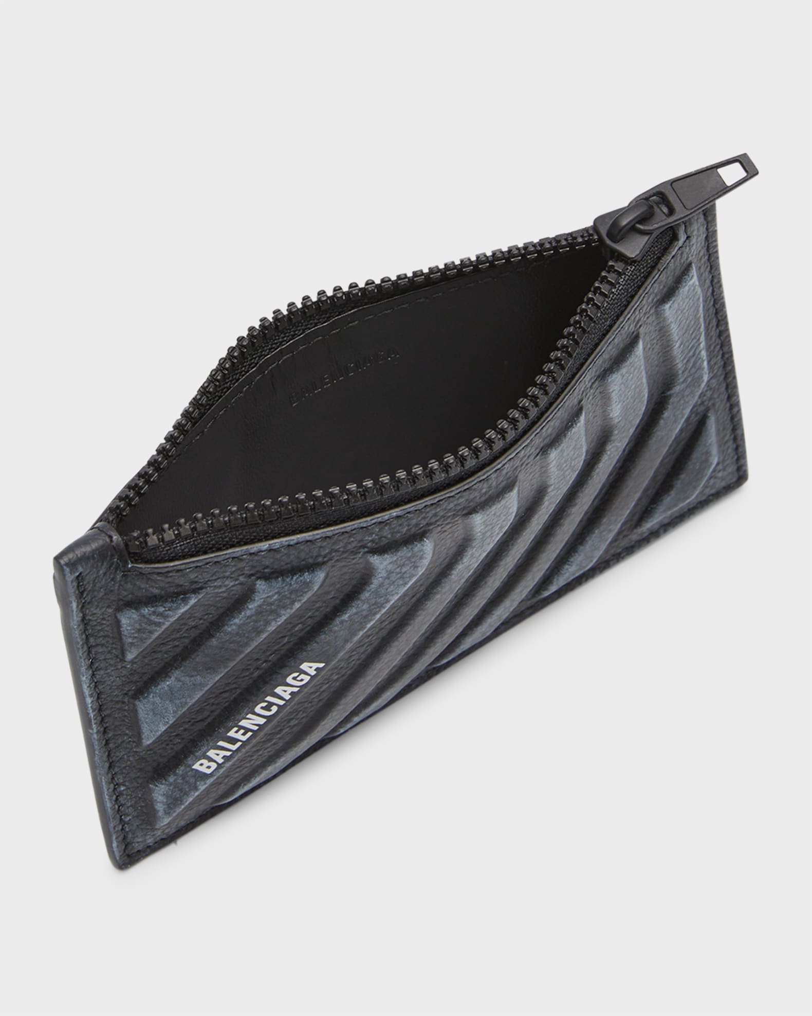 Balenciaga Men's Car Long Coin And Card Holder Dirty Effect | Neiman Marcus