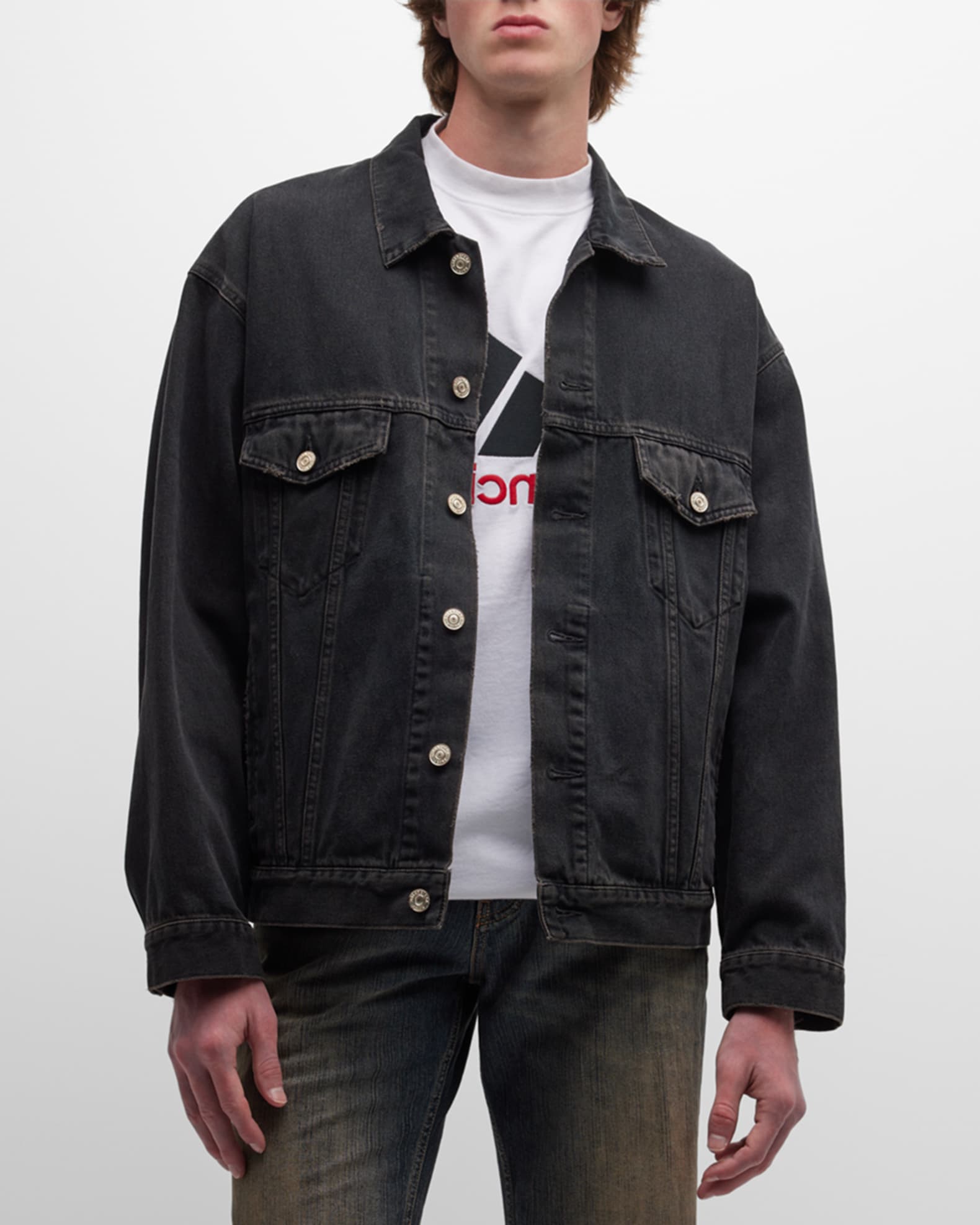 Balenciaga Men's BB Sprayed Large Fit Jacket | Neiman Marcus