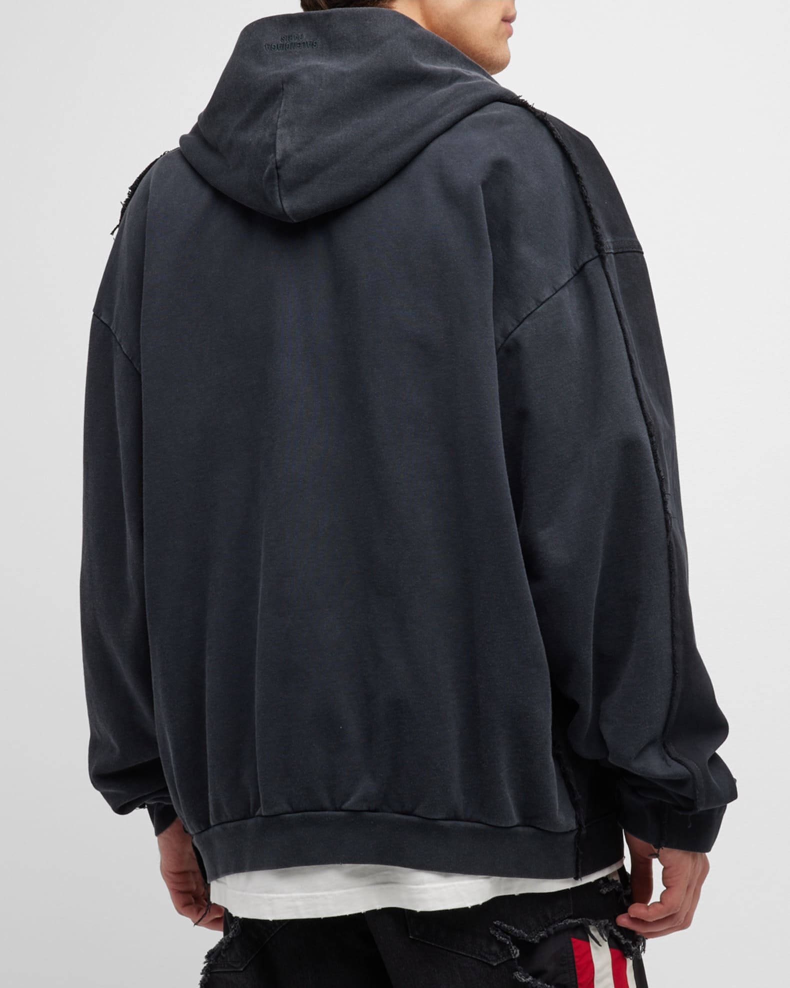 Balenciaga Men's Balenciaga Paris Hybrid Hooded Jacket | Neiman Marcus