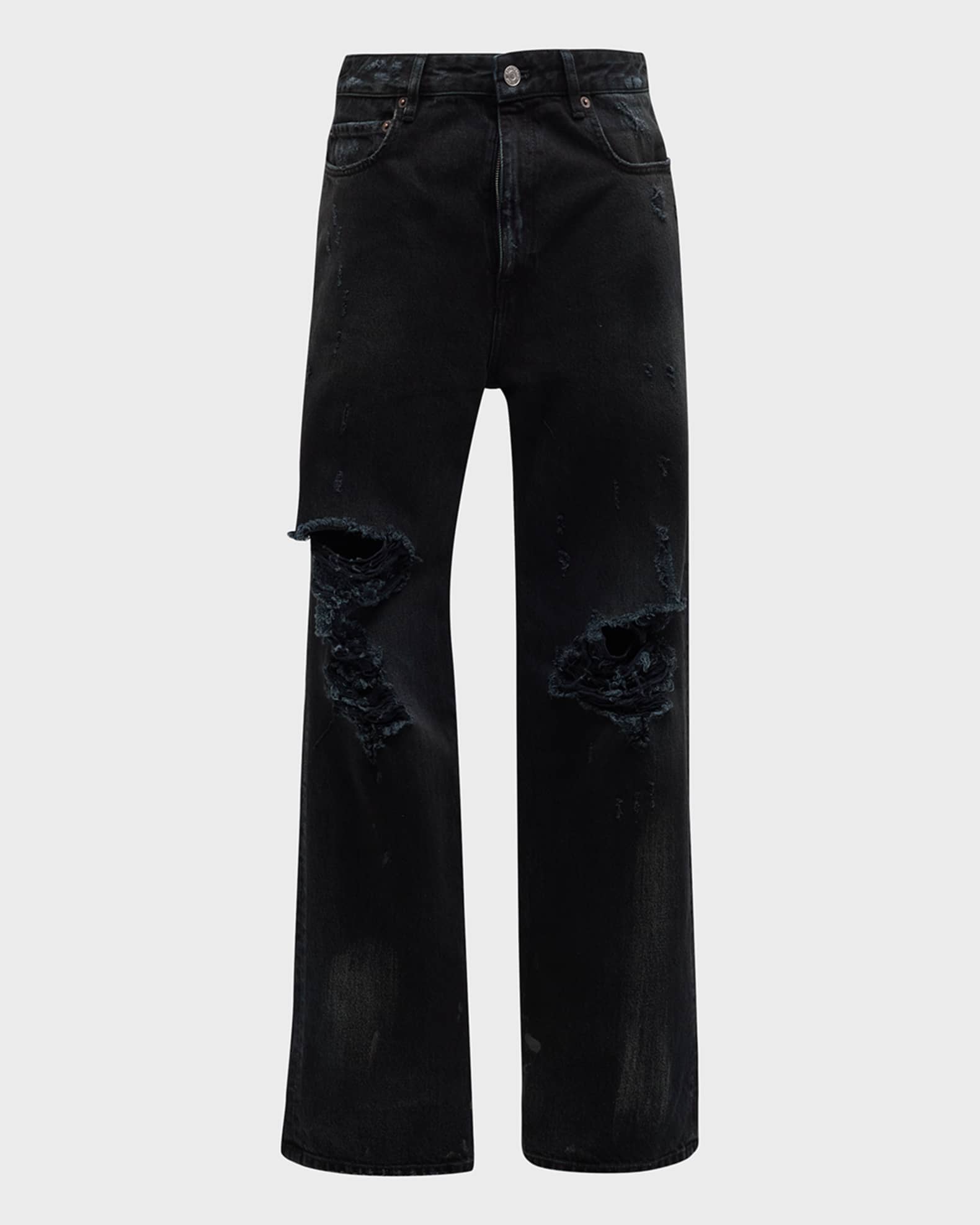 Balenciaga Men's Medium Fit Ripped Pants | Neiman Marcus