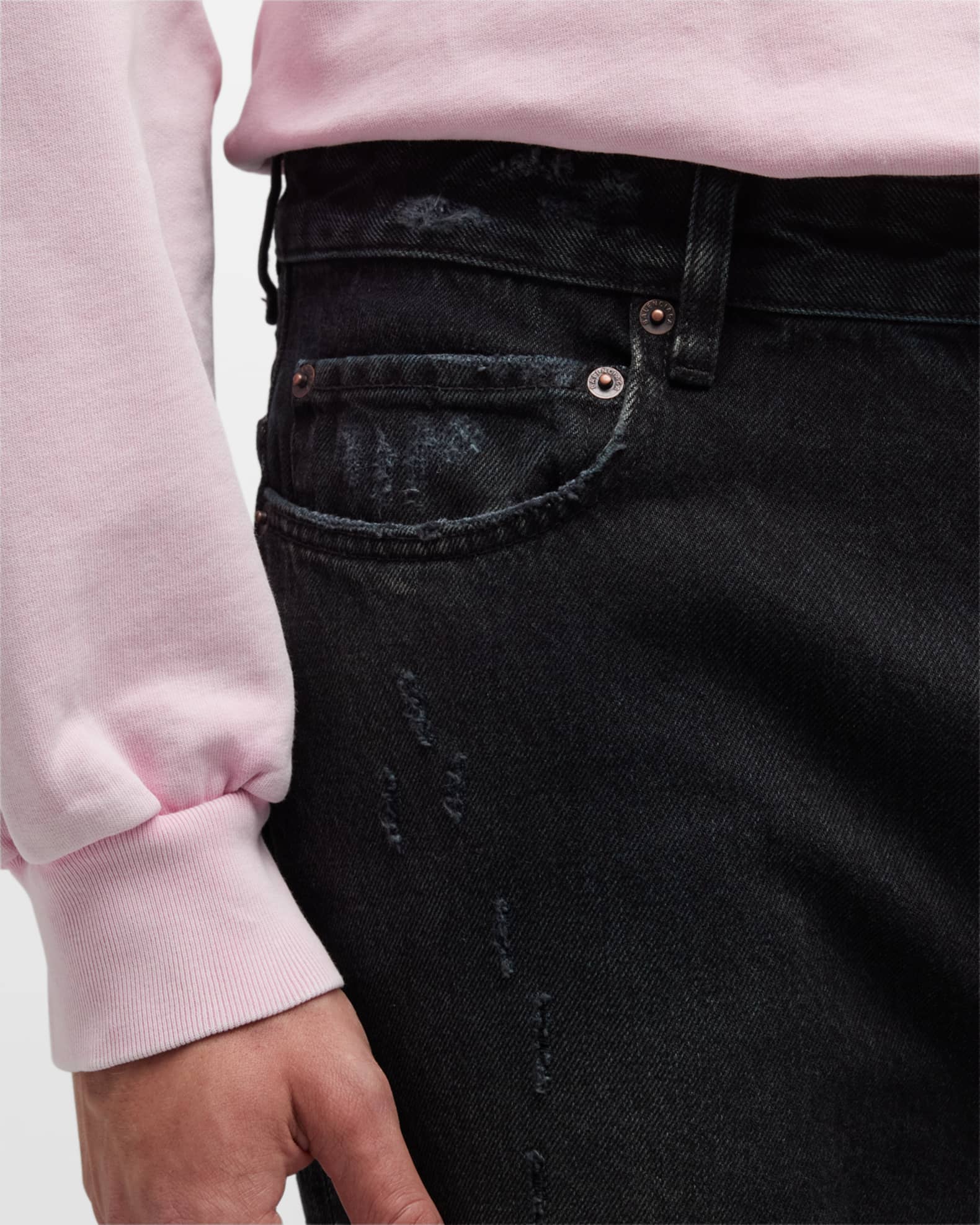 Balenciaga Men's Medium Fit Ripped Pants | Neiman Marcus