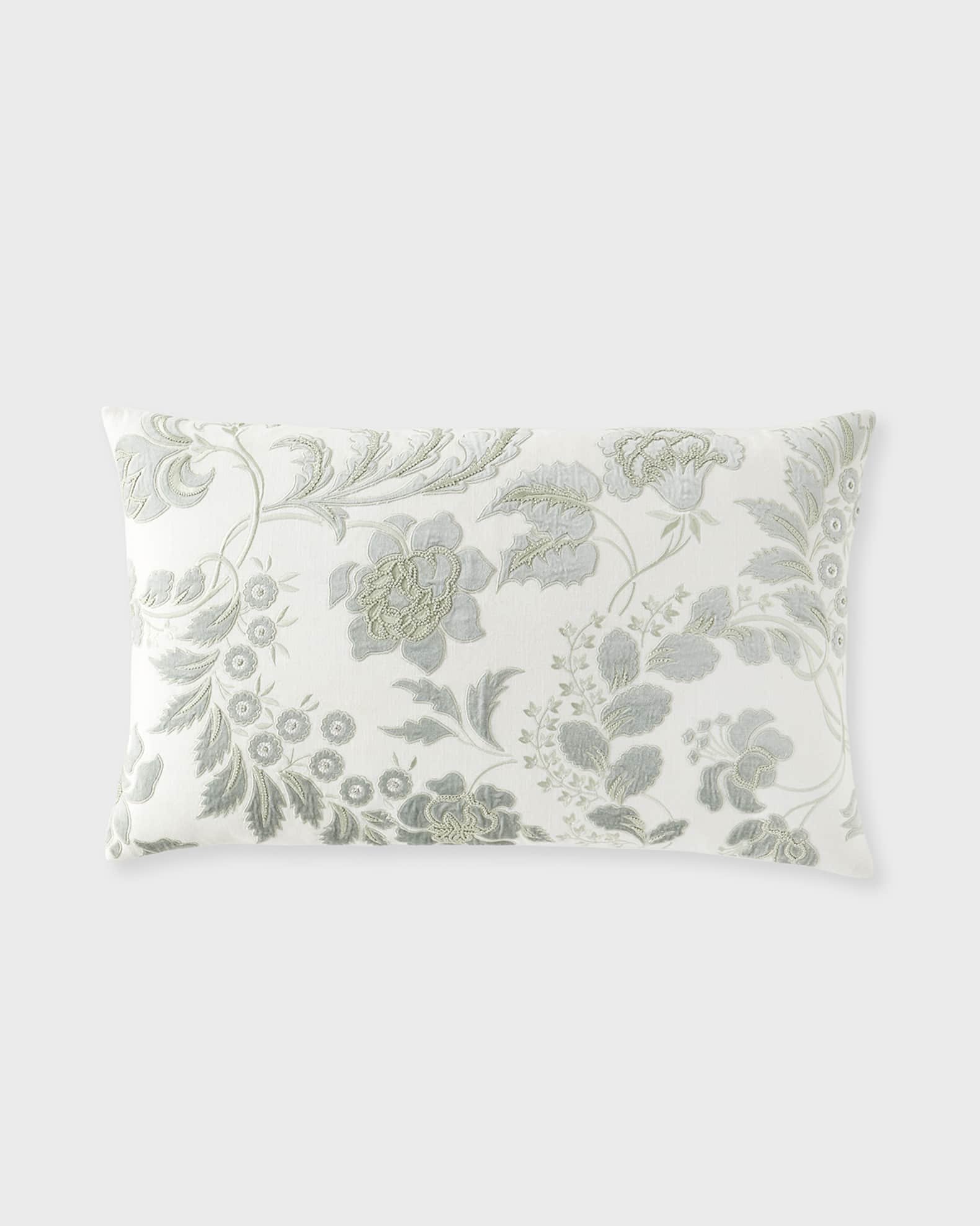 Callisto Home Glyes Floral Velvet Decorative Pillow, 18" x 30" | Neiman ...