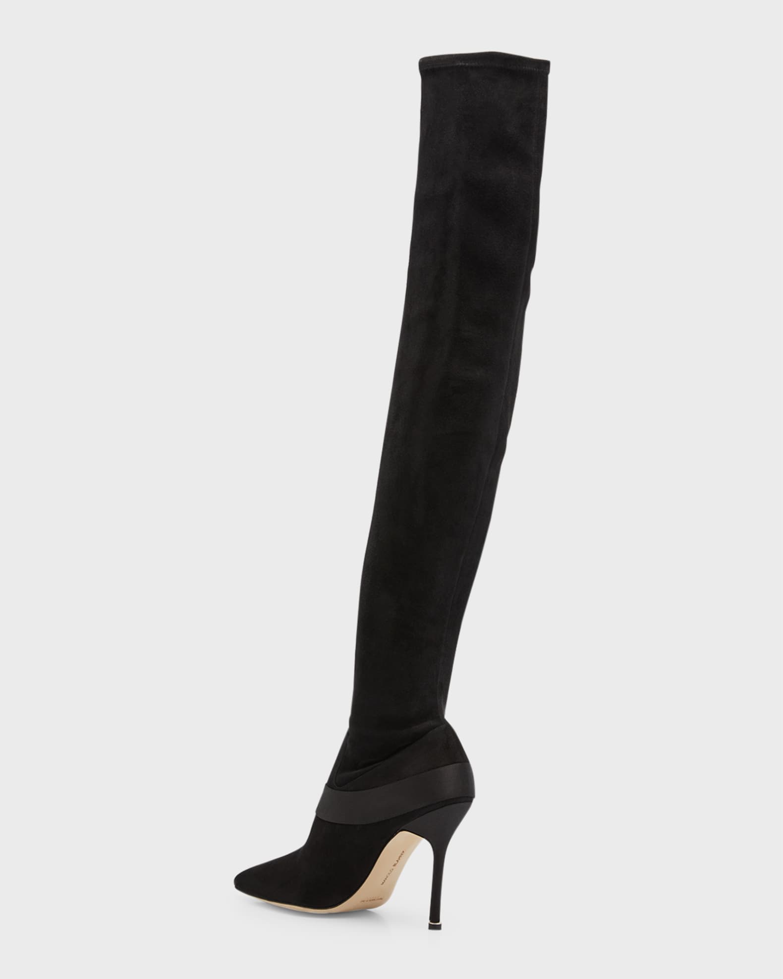 Manolo Blahnik Stretch Stiletto Over-The-Knee Boots | Neiman Marcus