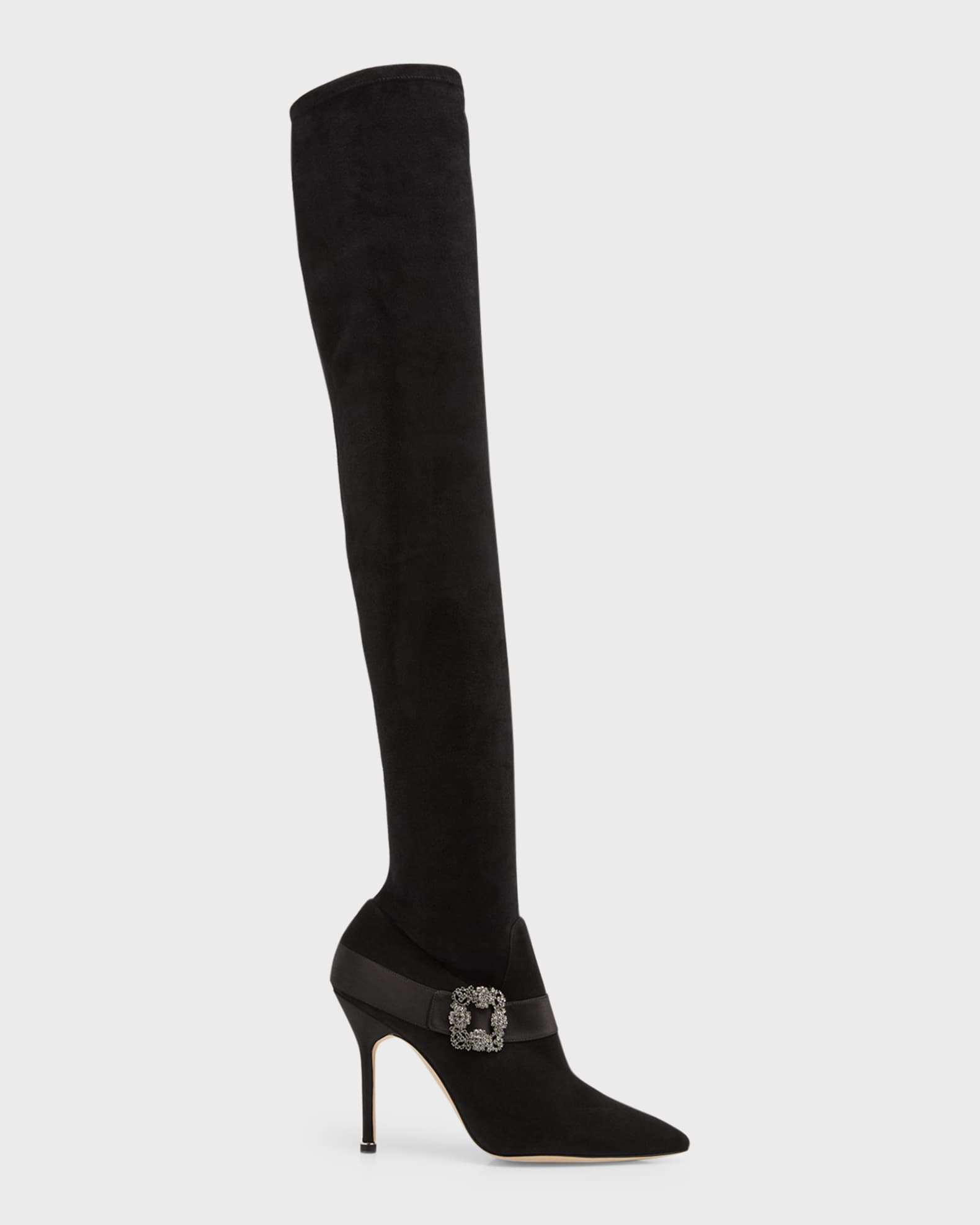 Manolo Blahnik Stretch Stiletto Over-The-Knee Boots | Neiman Marcus