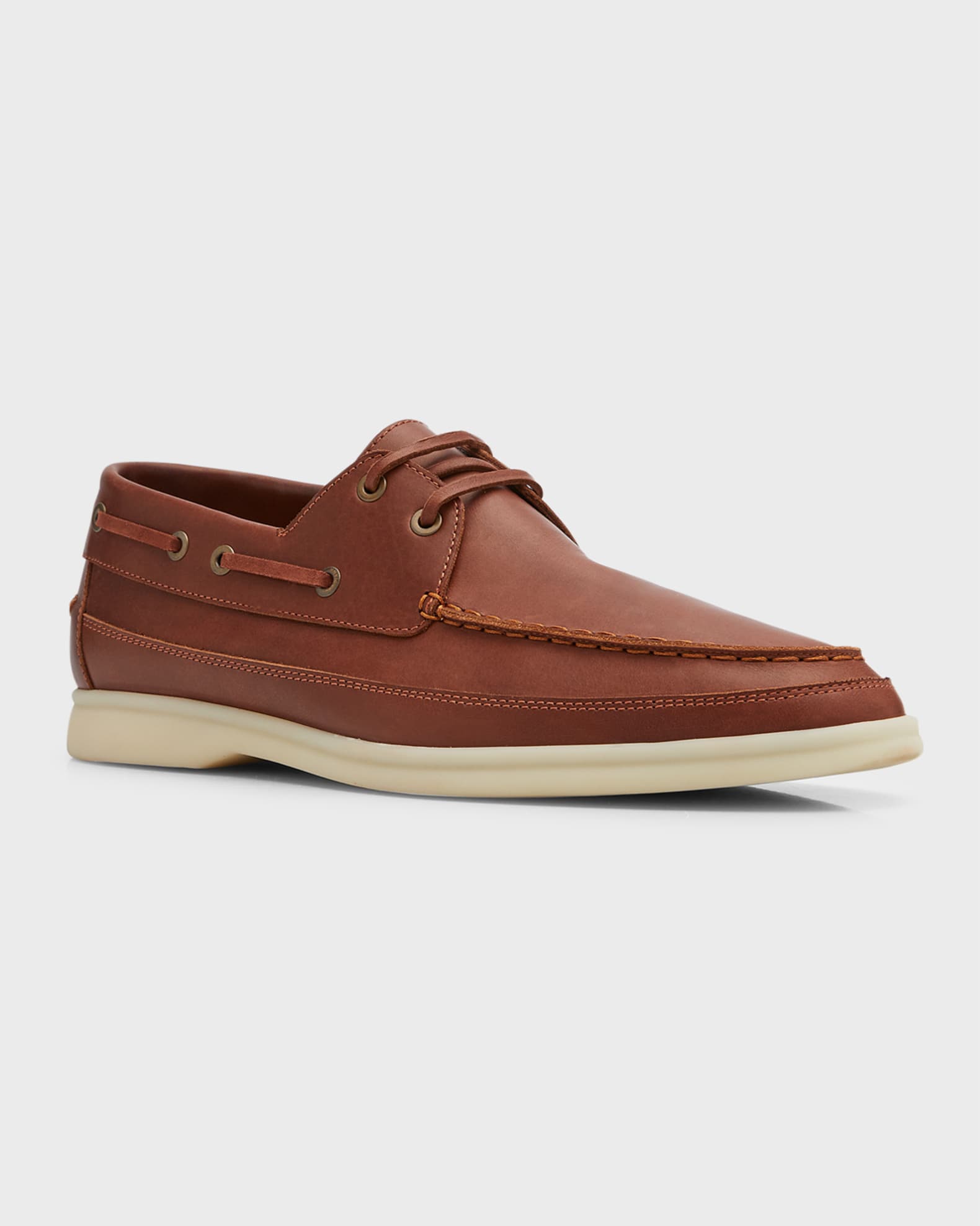 Loro Piana Men's Sea-Sail Walk Leather Boat Shoes | Neiman Marcus