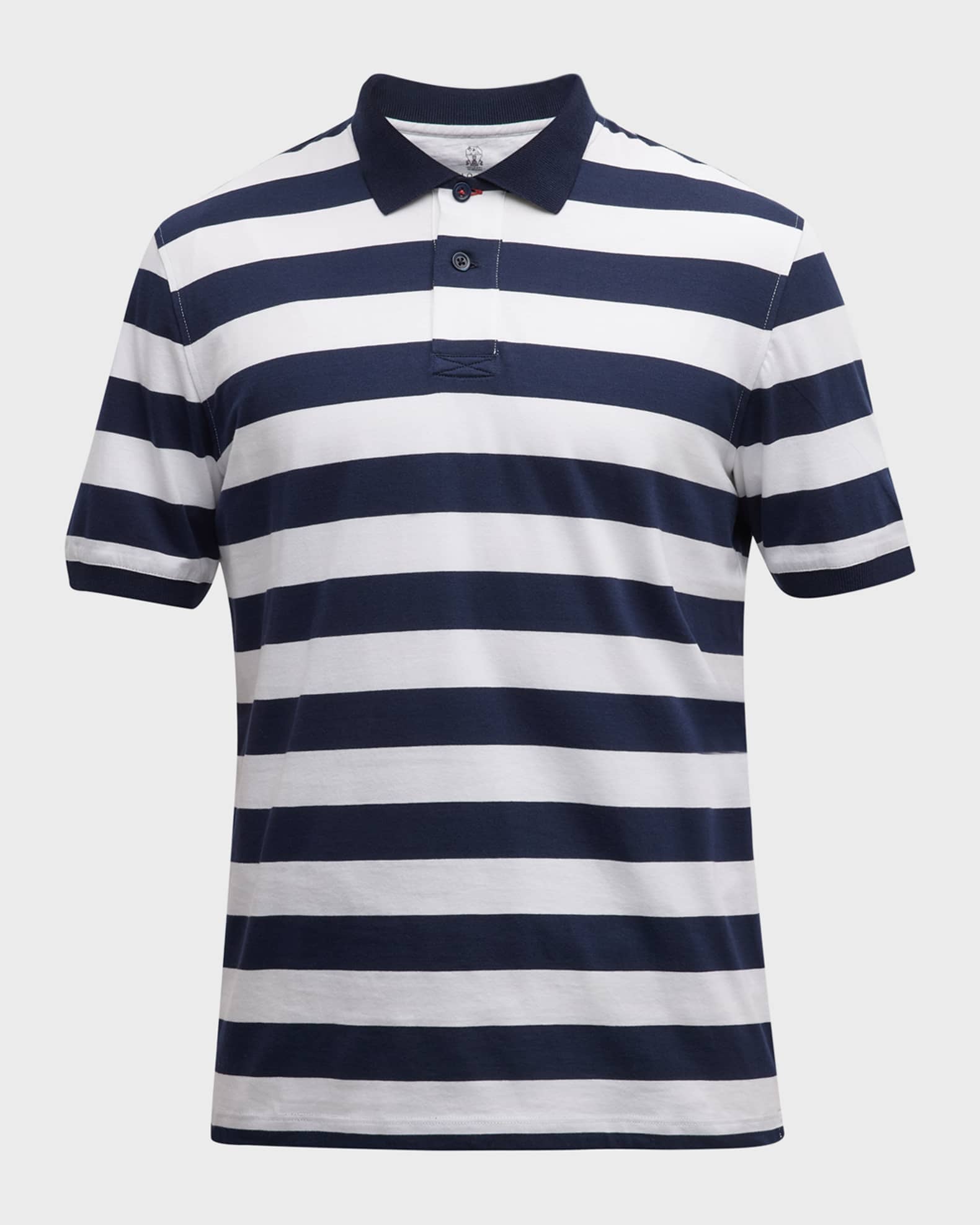 Brunello Cucinelli Men's Slim Fit Stripe Polo Shirt | Neiman Marcus