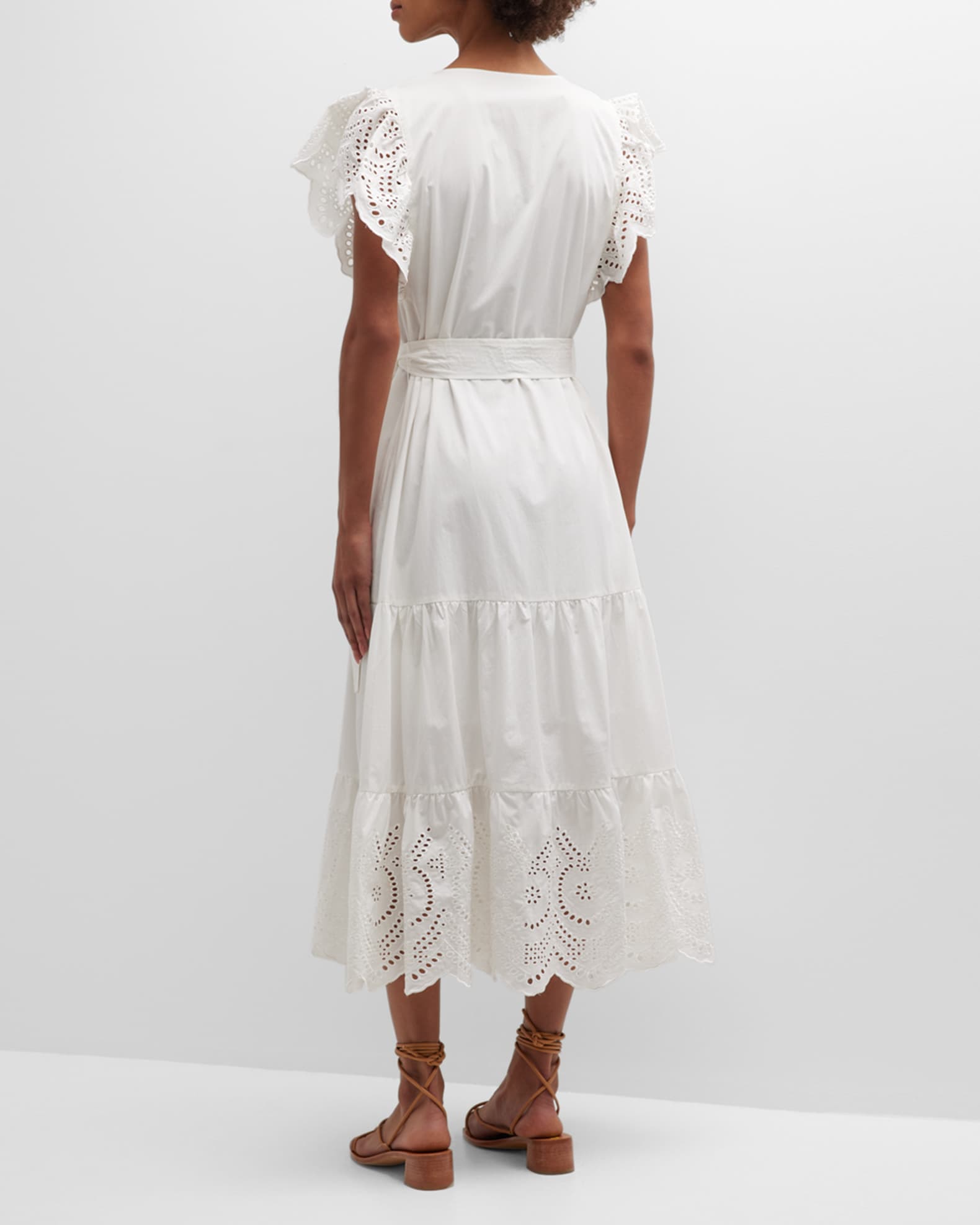 Rails Gia Eyelet-Embroidered Midi Dress | Neiman Marcus