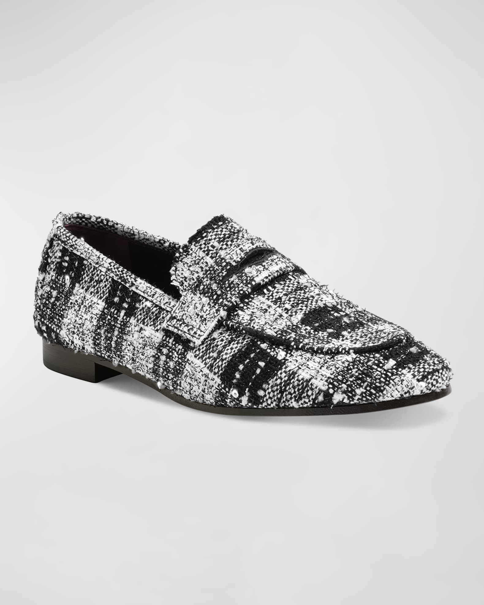 Bougeotte Flaneur Tweed Penny Loafers | Neiman Marcus