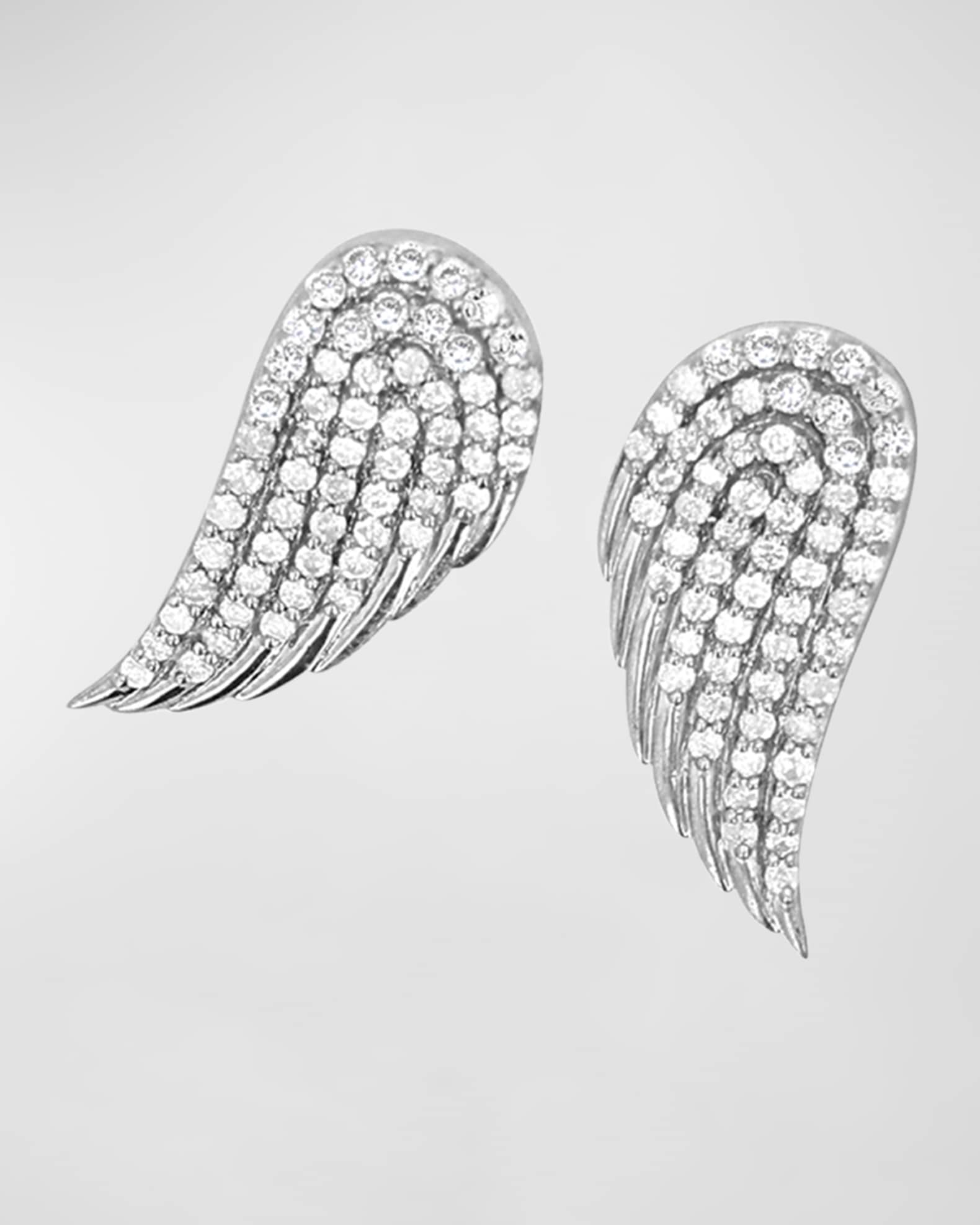 Sheryl Lowe Diamond Pave Wing Stud Earrings | Neiman Marcus