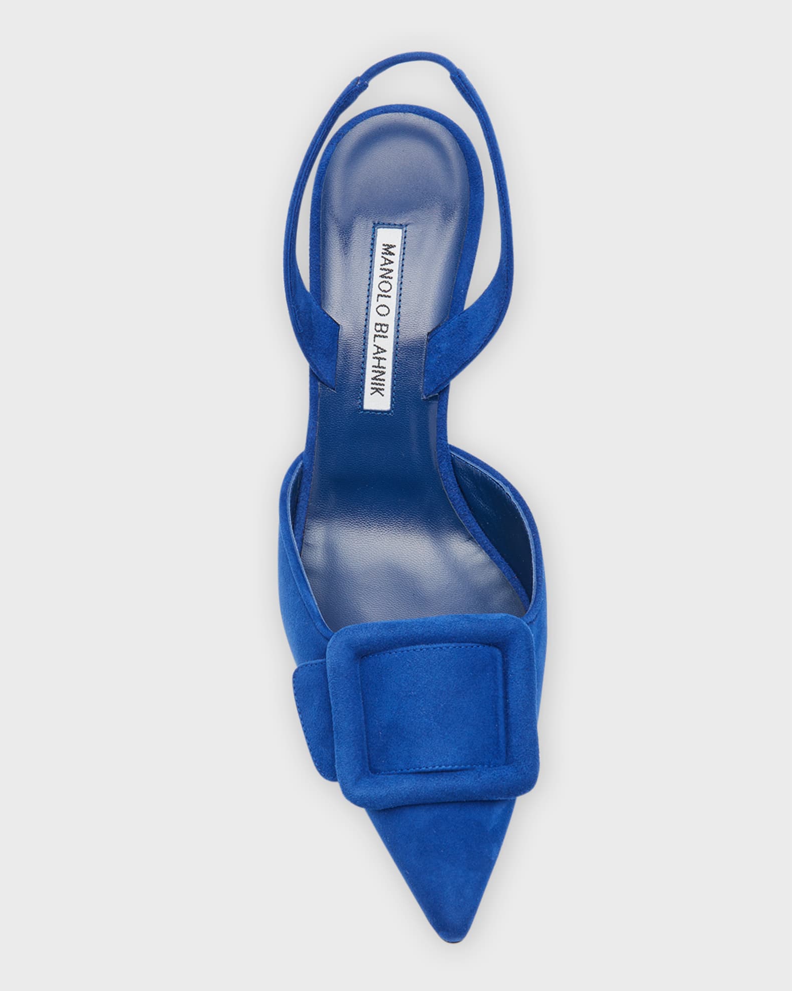 Manolo Blahnik Maysli Suede Buckle Halter Pumps | Neiman Marcus