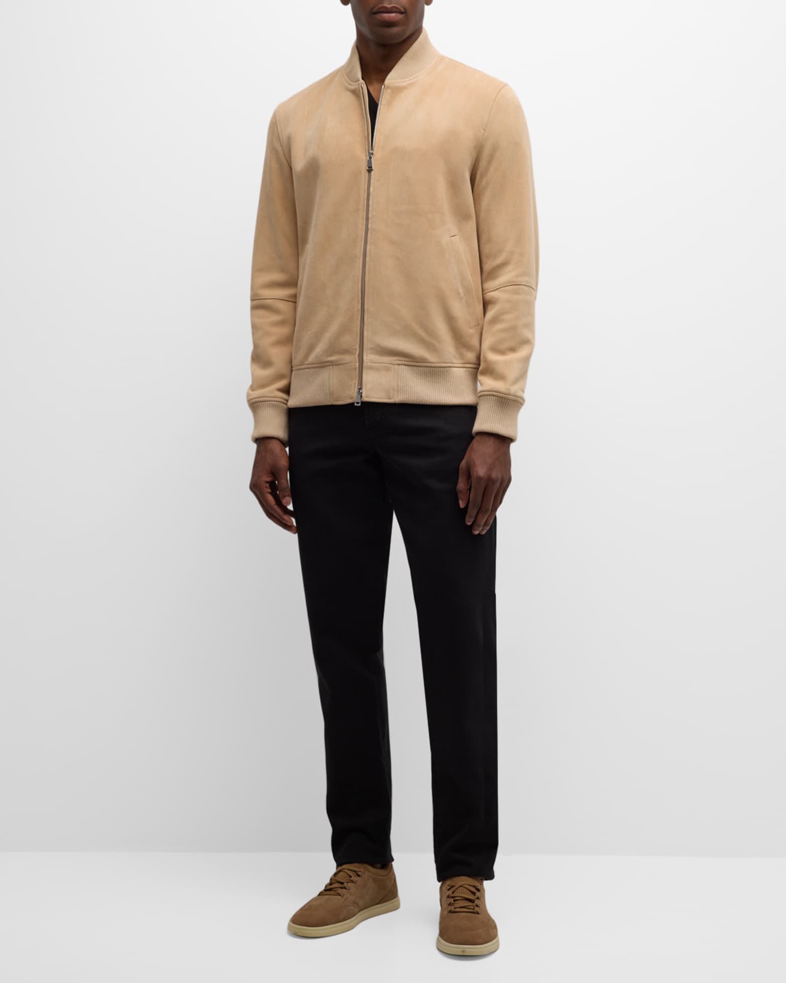 Neiman Marcus Men's Suede Bomber Jacket | Neiman Marcus