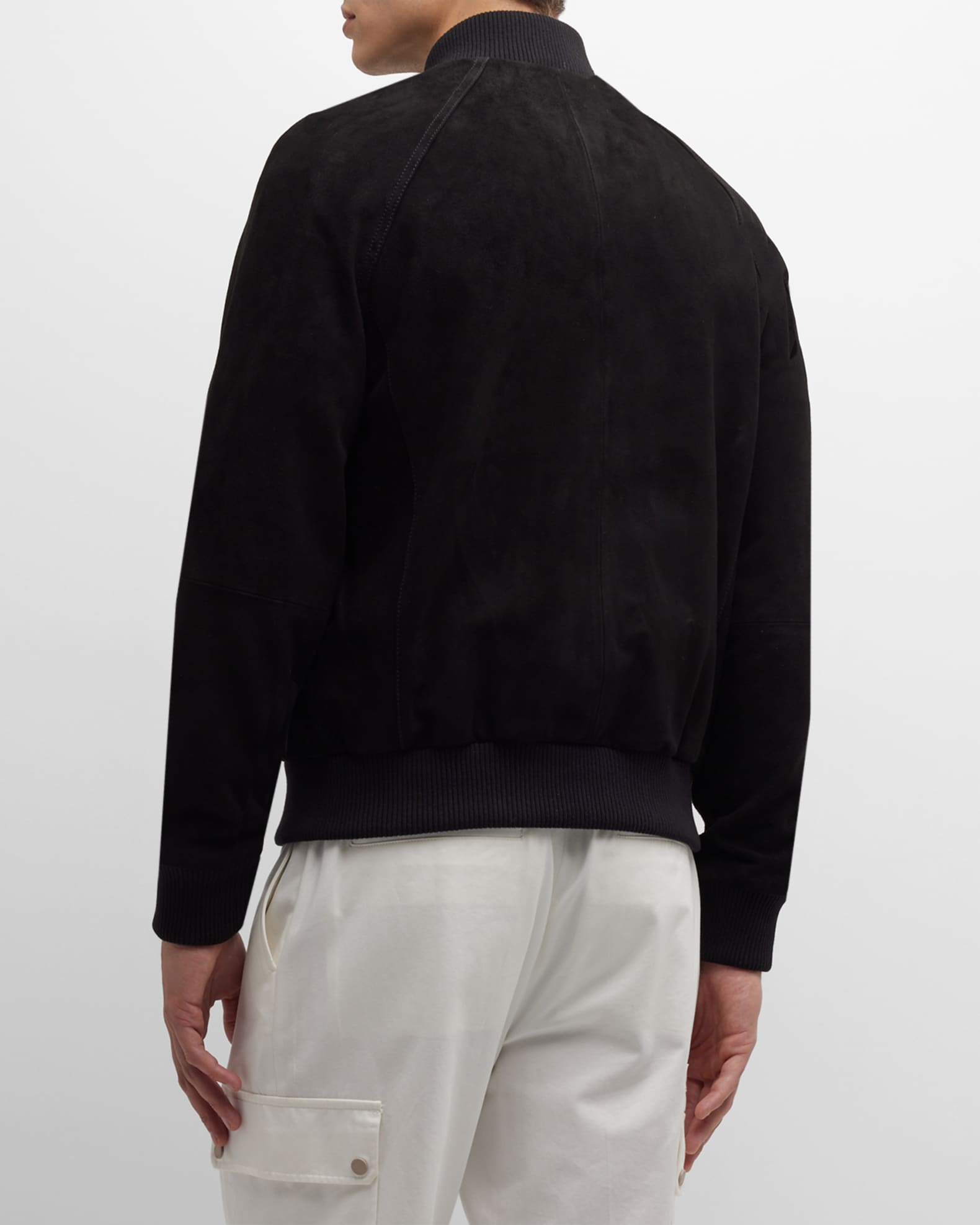 Neiman Marcus Men's Harrington Suede Bomber Jacket | Neiman Marcus