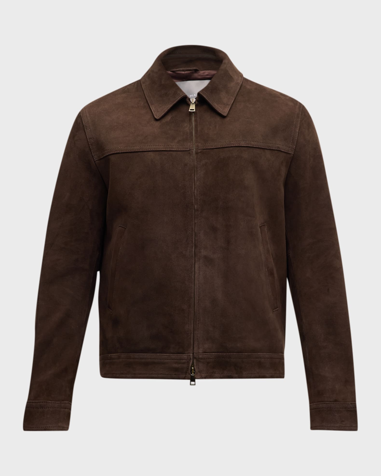 Neiman Marcus Men's Suede Full-Zip Jacket | Neiman Marcus