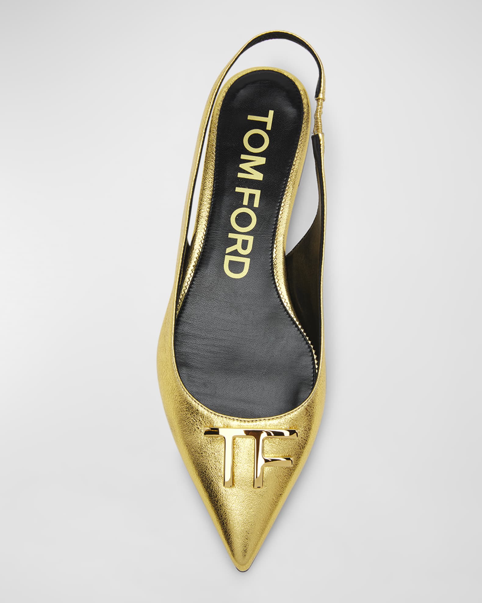 TOM FORD Metallic Medallion Slingback Ballerina Flats | Neiman Marcus