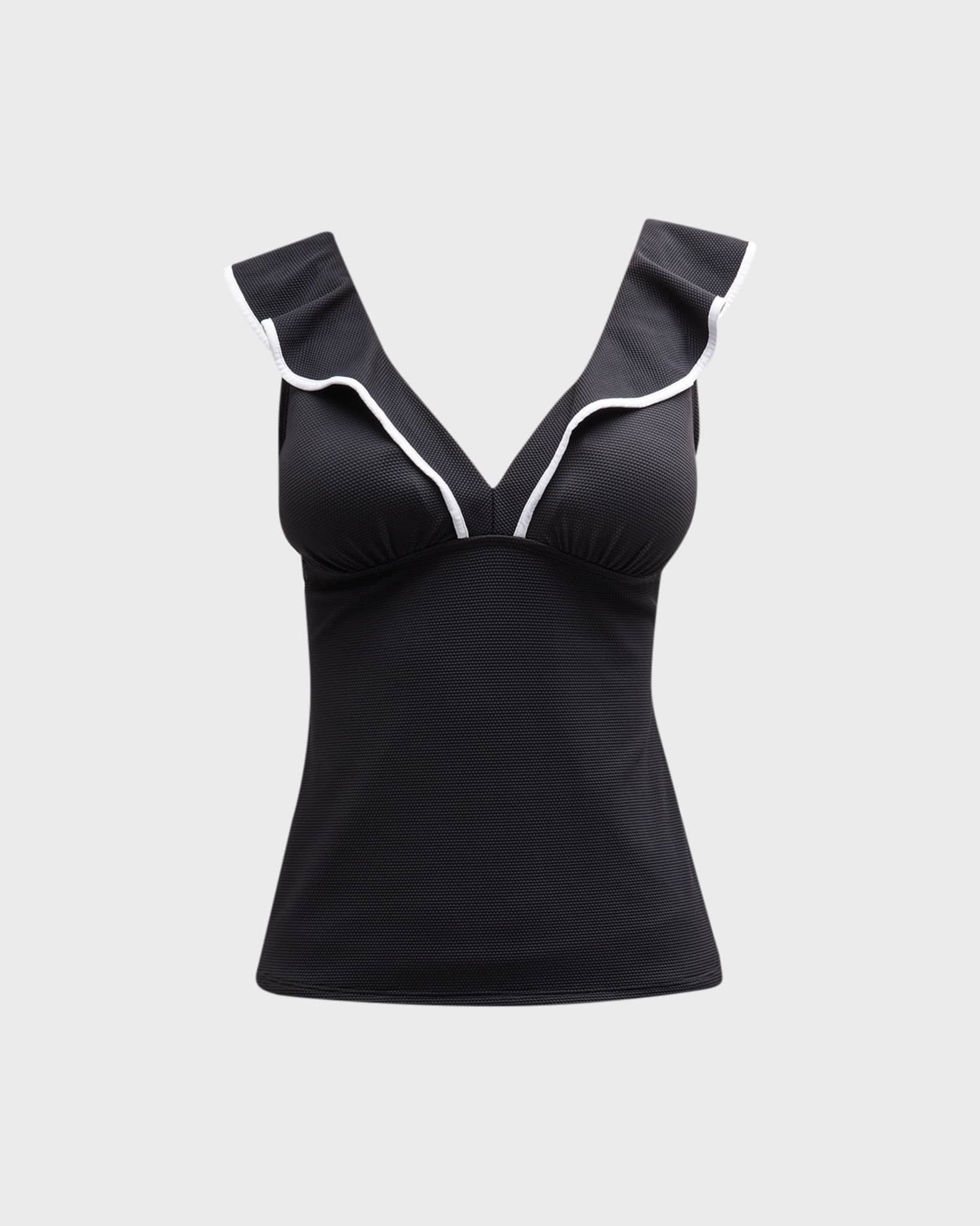 Tommy Bahama Island Cays Cabana Ruffle Tankini Swim Top Neiman Marcus