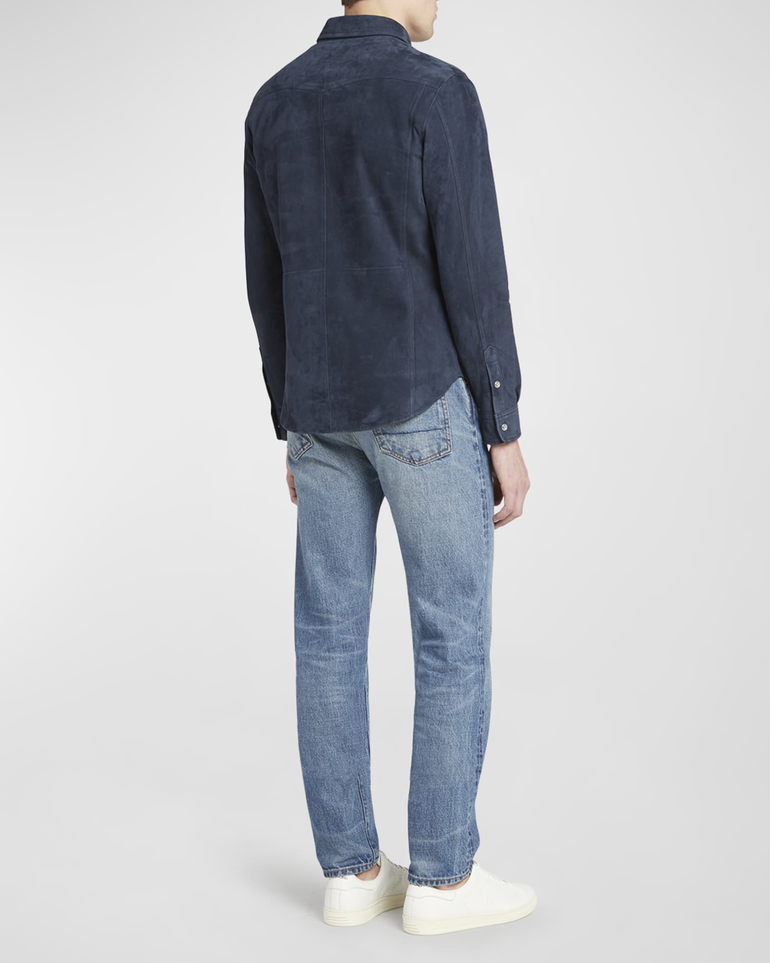 TOM FORD Men's Suede Western Shirt | Neiman Marcus