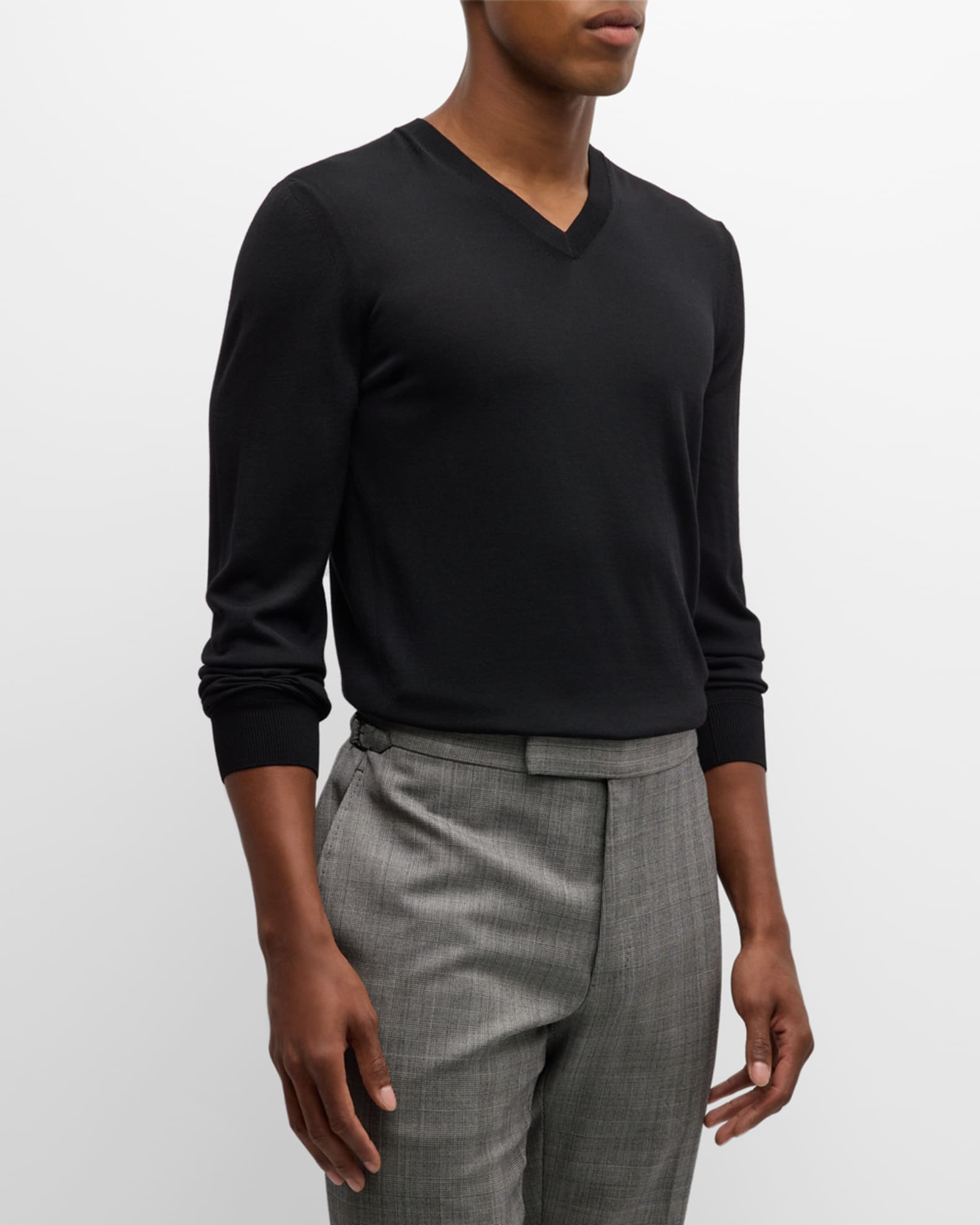 Men's Merino Wool V-Neck Sweater | Neiman Marcus