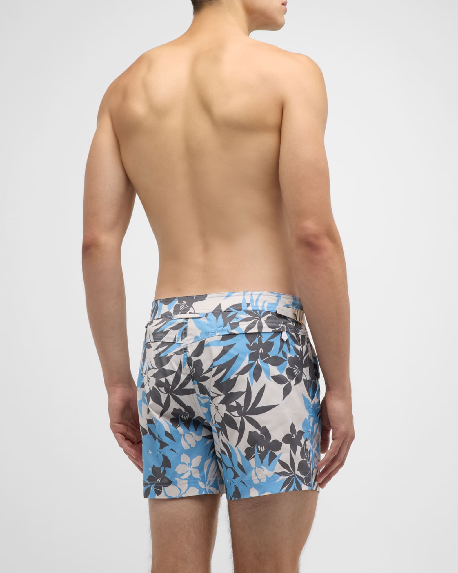 TOM FORD Men's Floral-Print Poplin Swim Shorts | Neiman Marcus