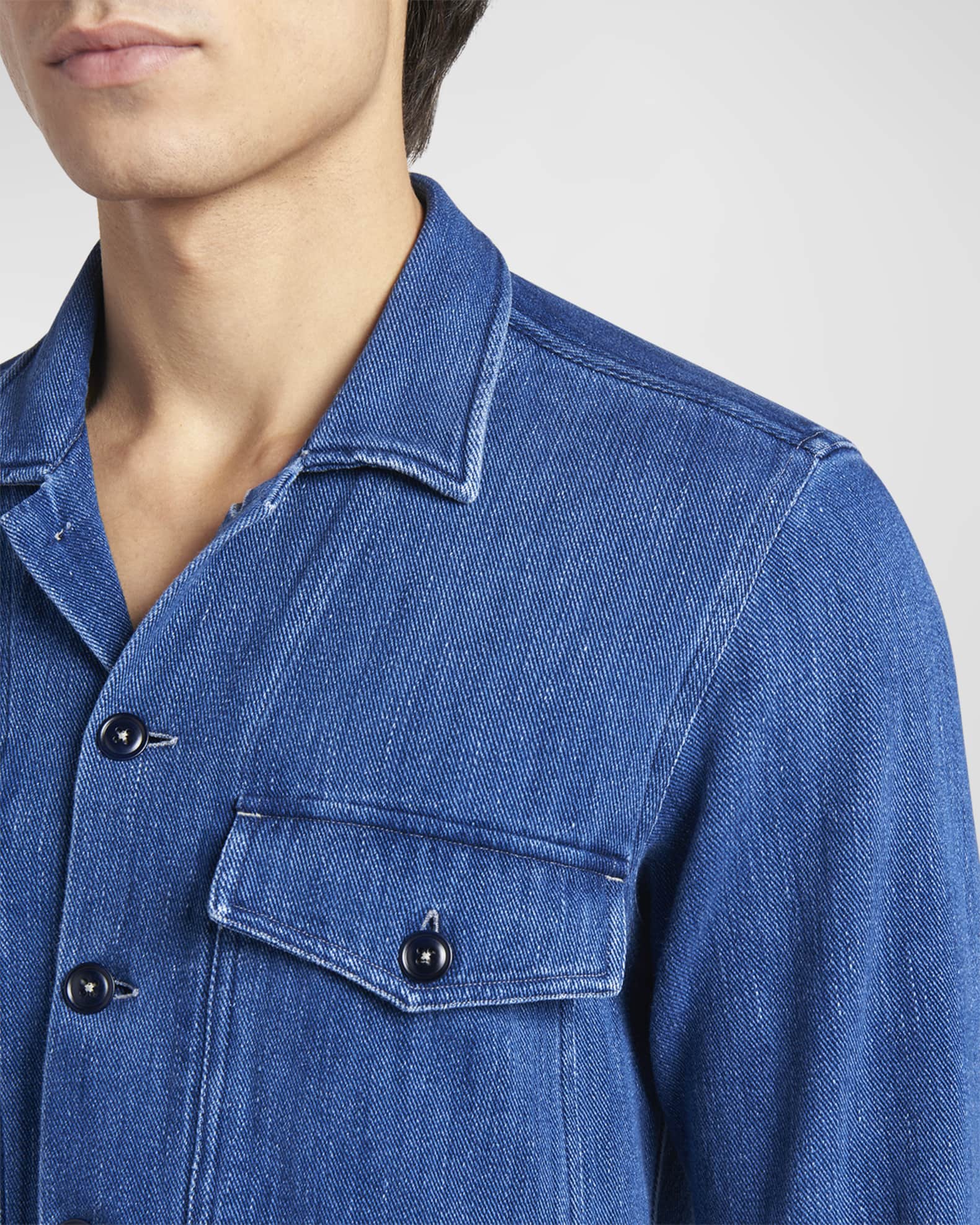 TOM FORD Men's Denim Overshirt | Neiman Marcus