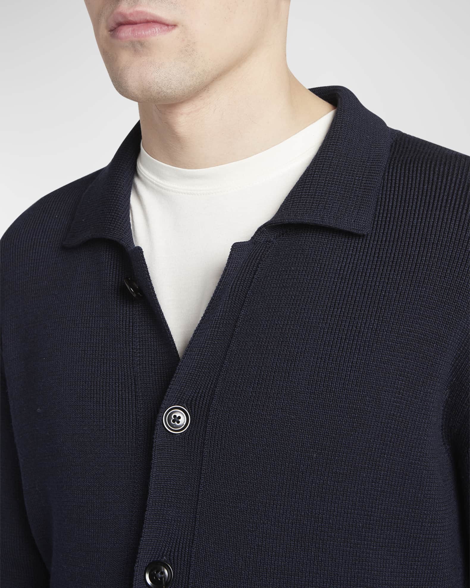 TOM FORD Men's Wool-Silk Knit Overshirt | Neiman Marcus