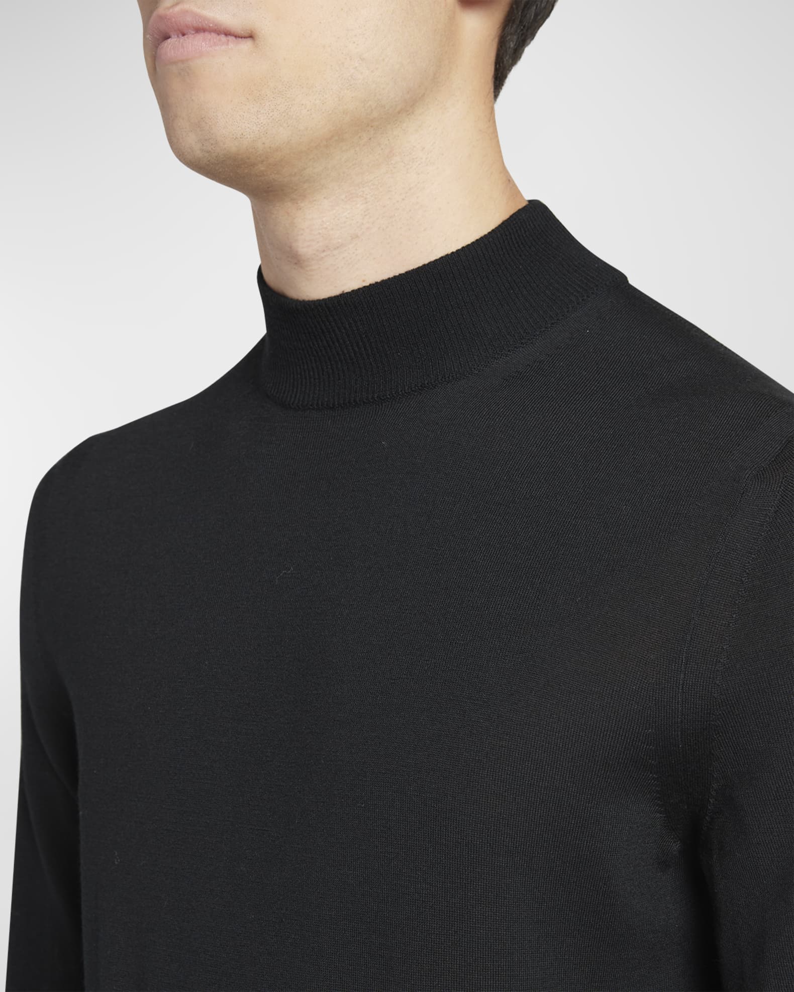 TOM FORD Men's Wool Mock Neck Sweater | Neiman Marcus