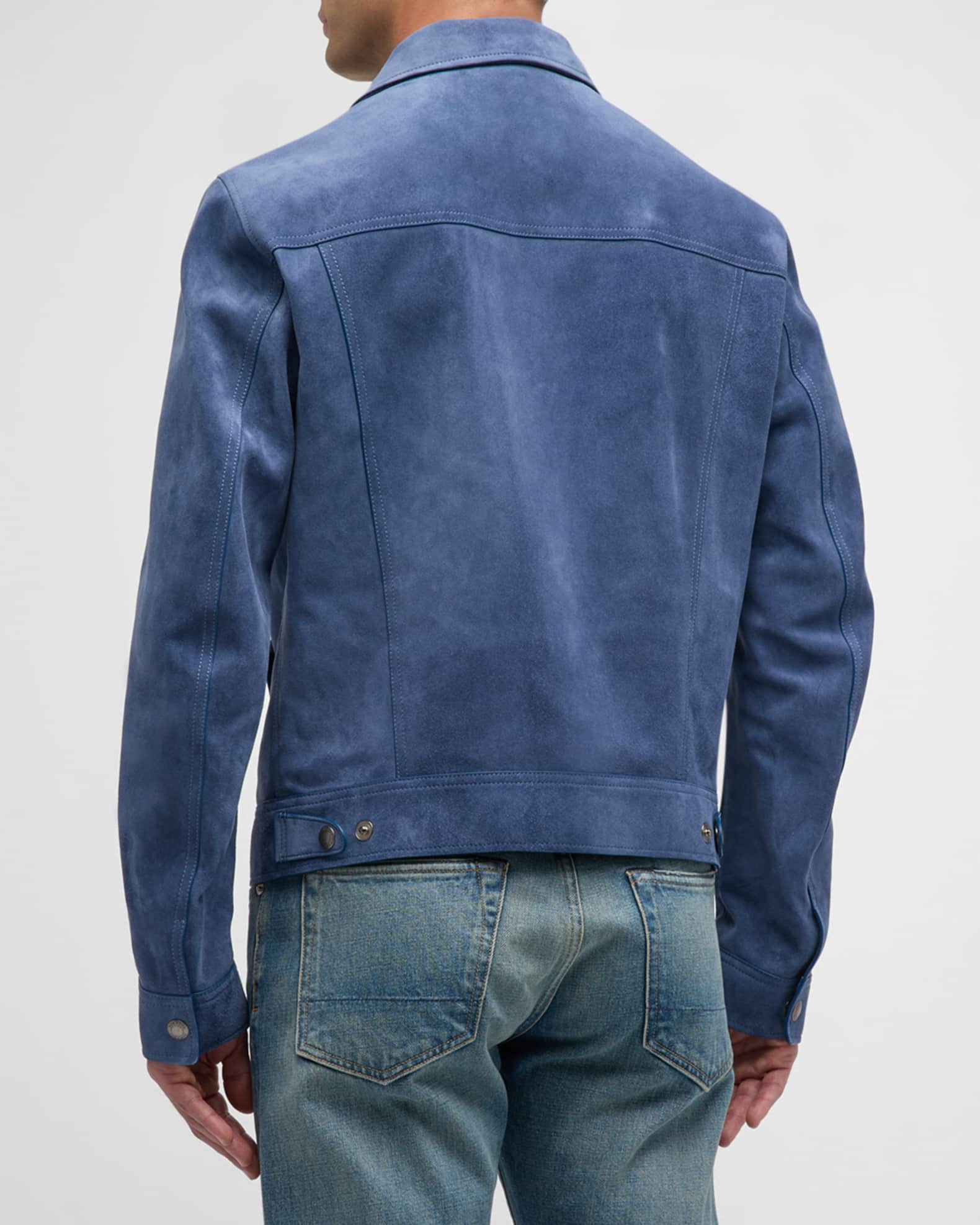 TOM FORD Men's Brushed Suede Western Blouson Jacket | Neiman Marcus